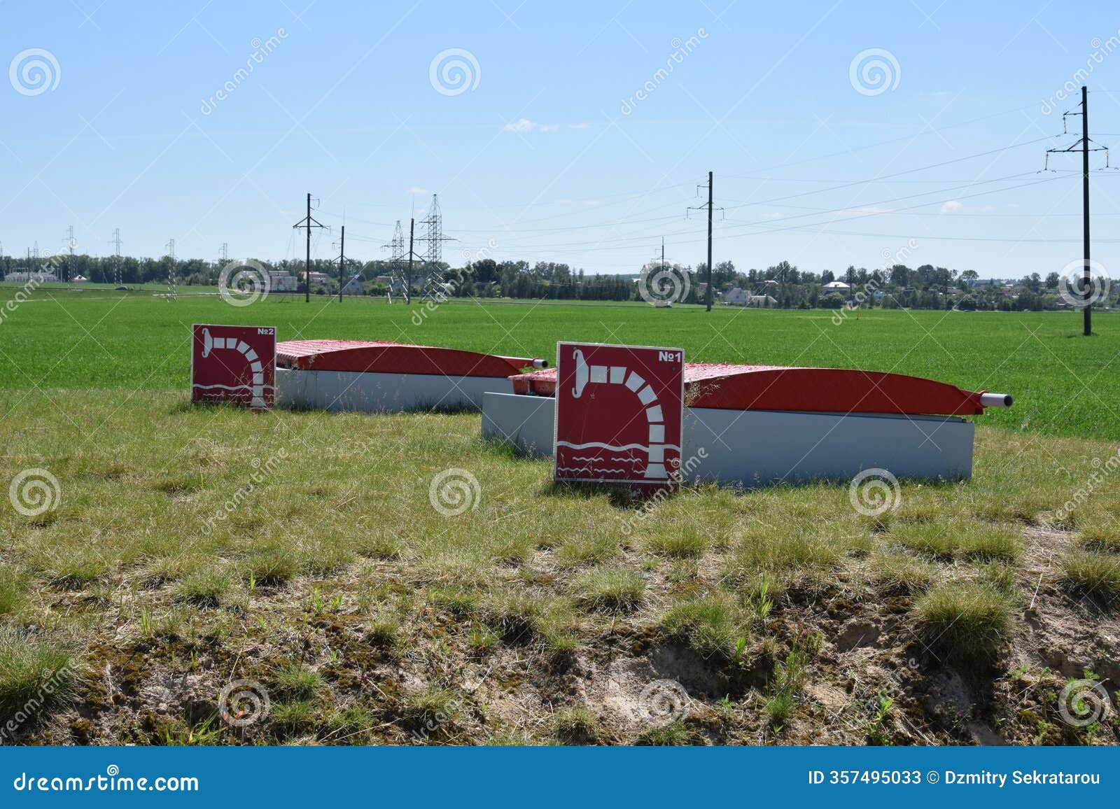Warning Sign Fire Pond, Hidden in the Grass Stock Image - Image of tree ...