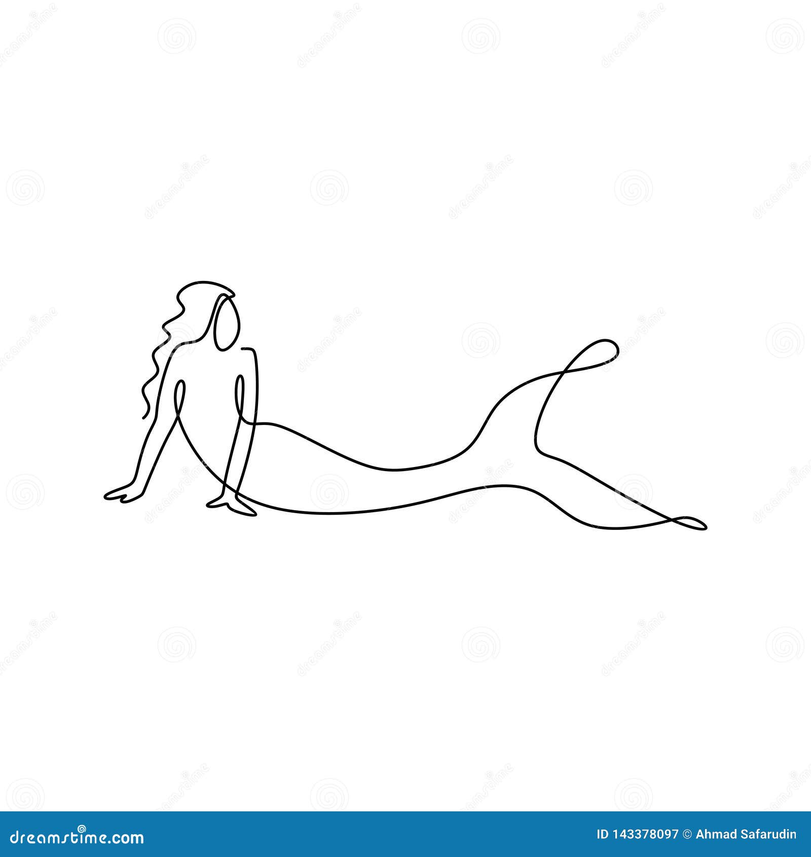 Pictures of Continuous Lines of Mermaids Stock Vector - Illustration of ...