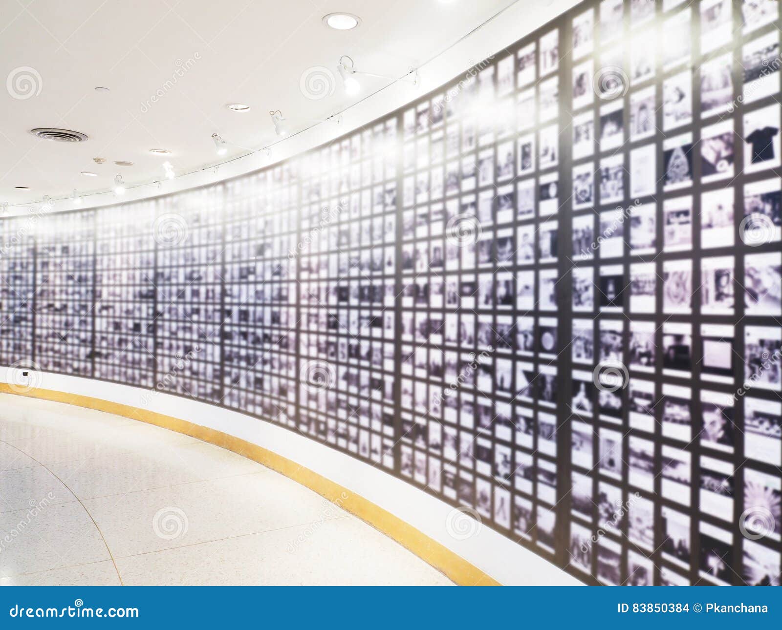 Pictures Display Wall in Exhibition Hall Stock Photo - Image of ...