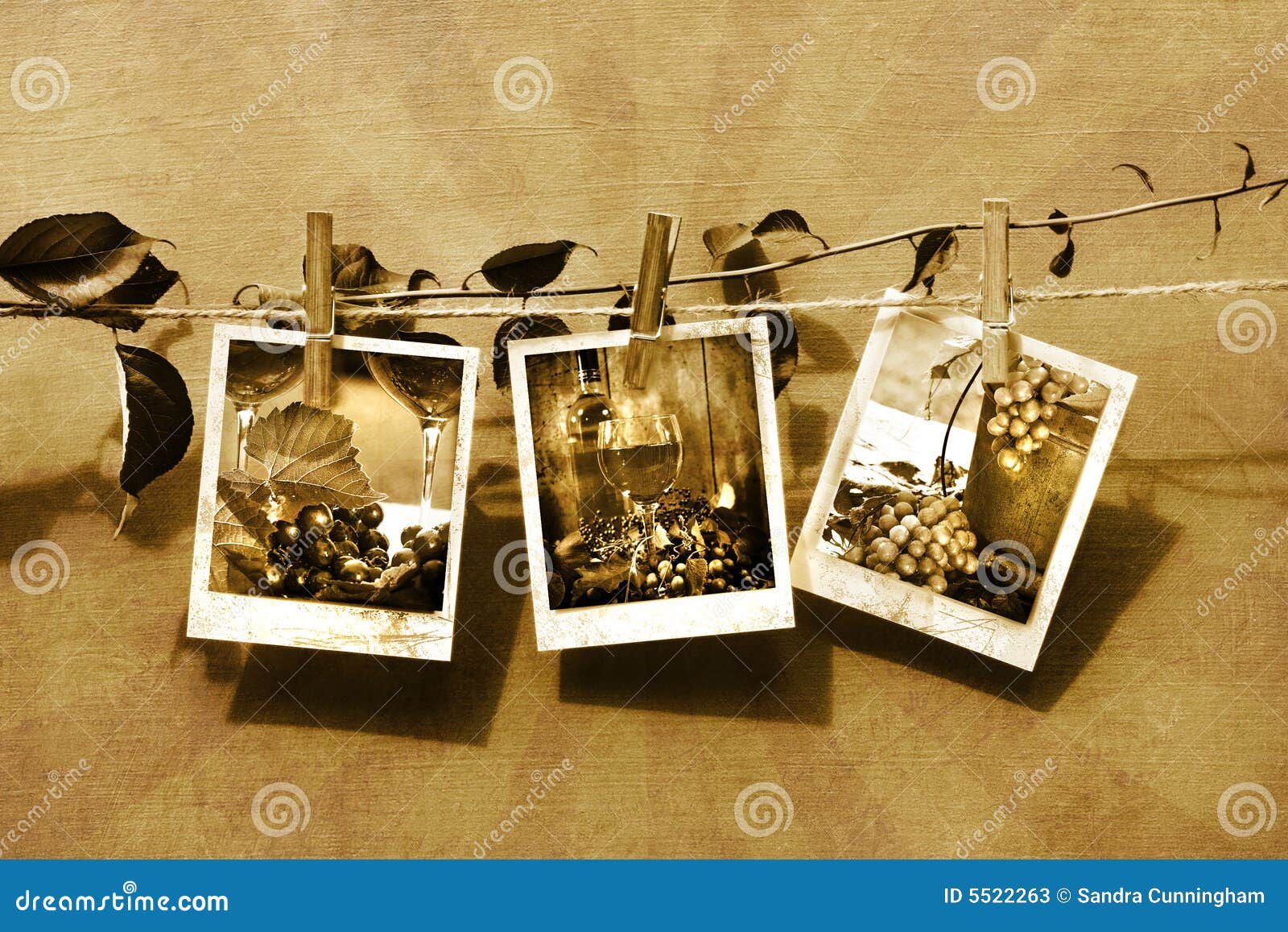 Pictures Pinned on Clothesline Stock Image - Image of paper, line: 5522263