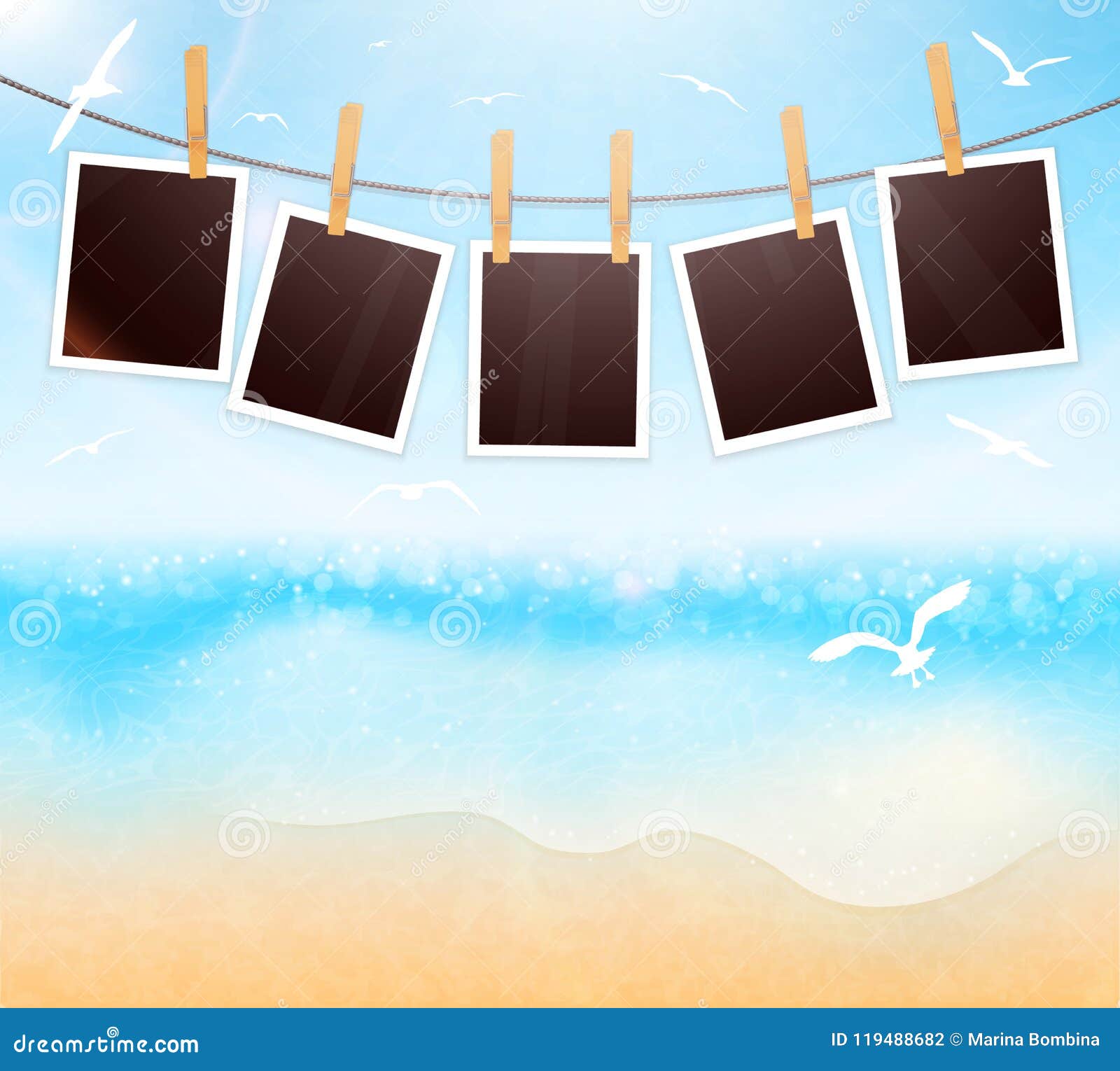 Seaside Background Layout Vector Illustration | CartoonDealer.com #39850848