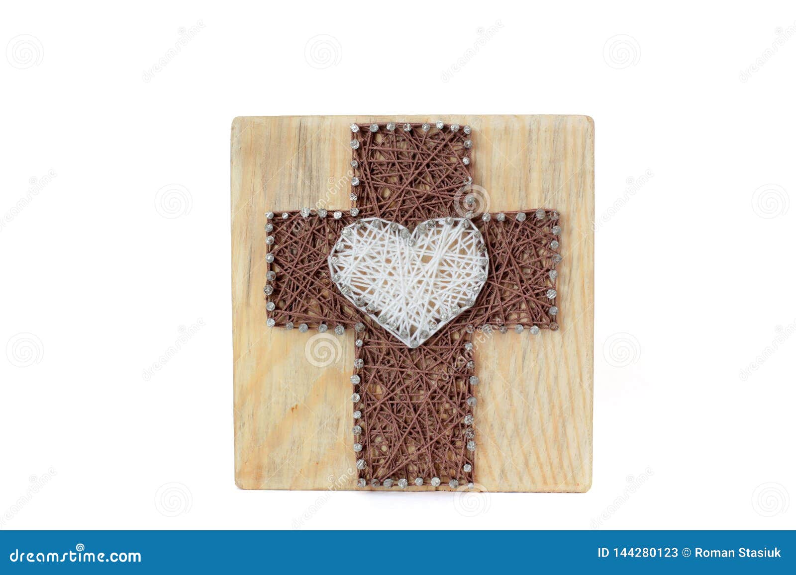 The Pictures in the Style of String Art. Cross Stock Image - Image of ...