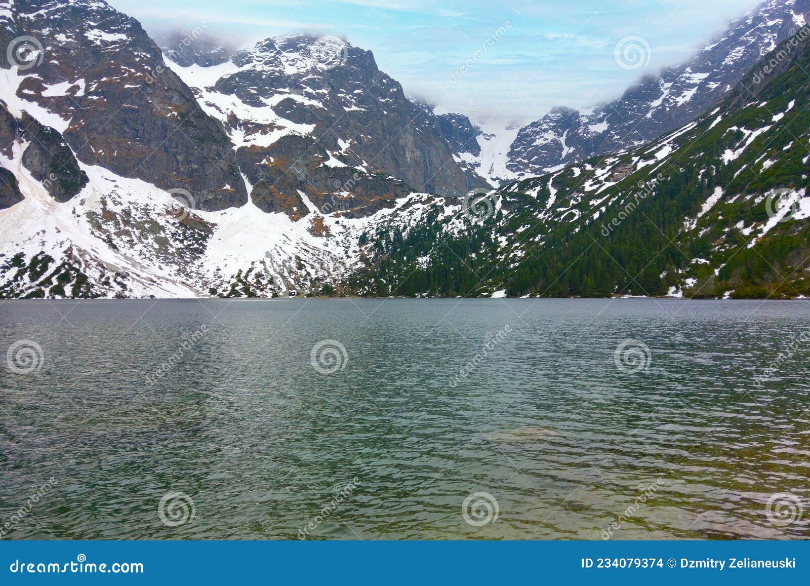 Picturesque Beautiful View of the Mountain Lake in Spring. Stock Photo ...