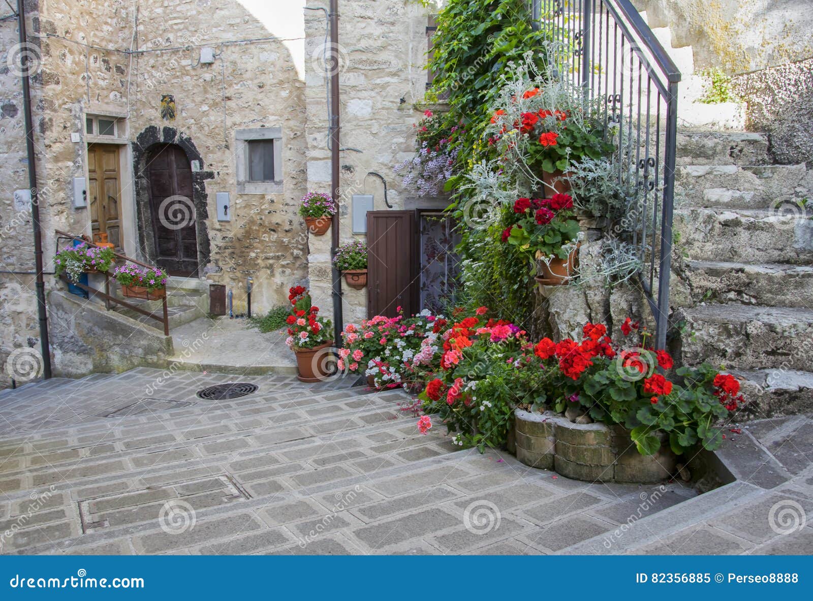 Picturesque Corner of a Small Town in Italy Stock Image - Image of ...
