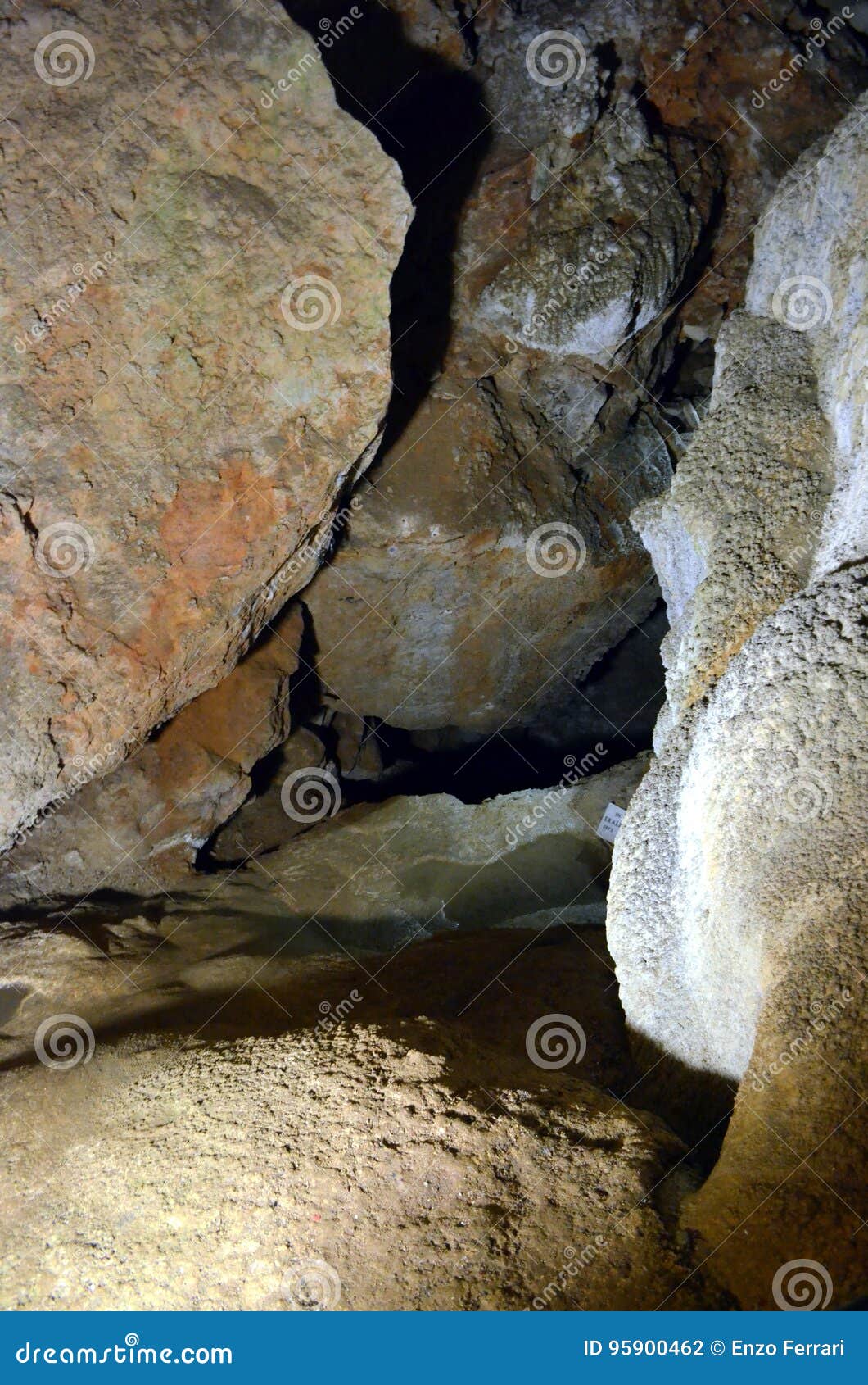 Picturesque Karst Features Illuminated in the Cave Stock Photo - Image ...