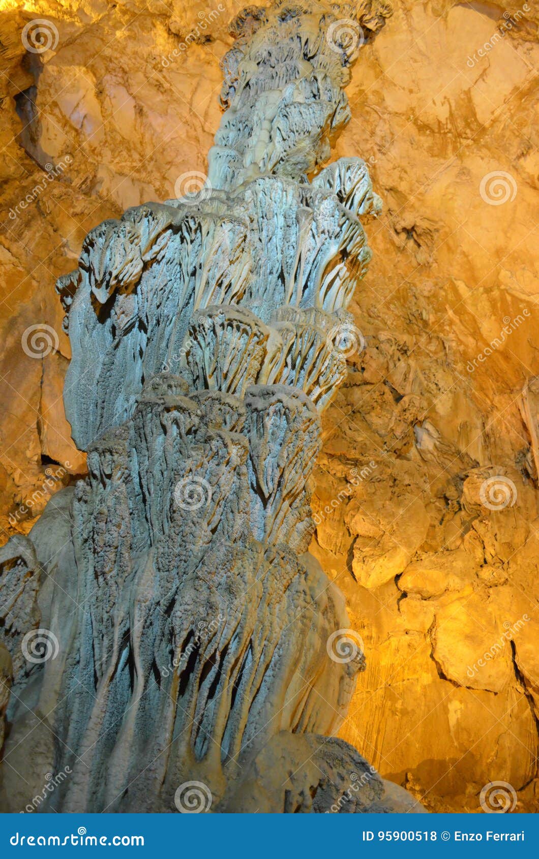 Picturesque Karst Features Illuminated in the Cave Stock Photo - Image ...