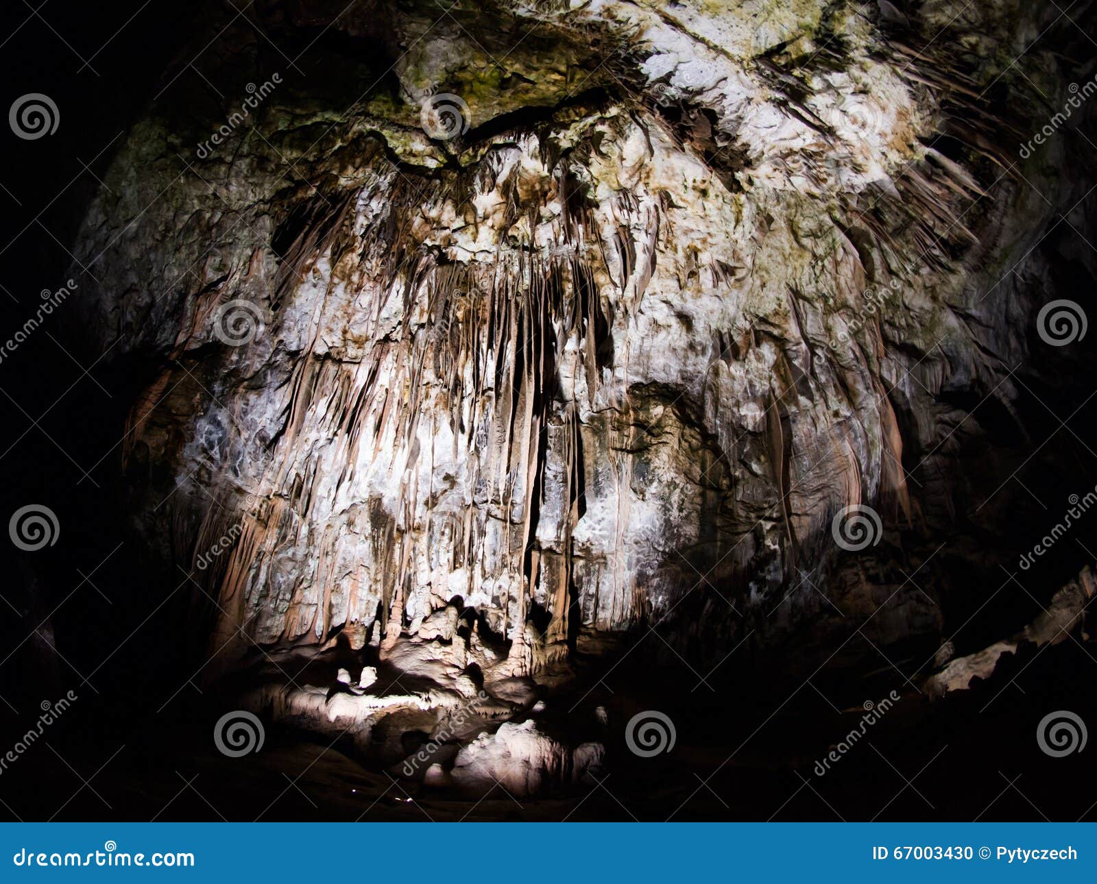 Picturesque Karst Features Illuminated in the Cave Stock Photo - Image ...