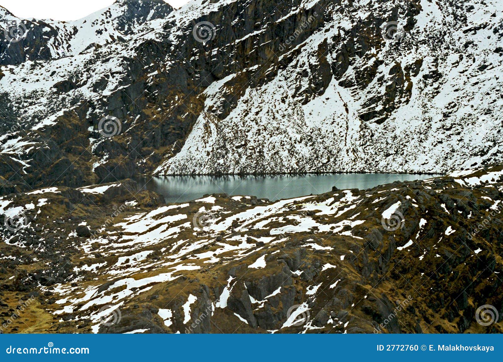 Picturesque Lake in Himalayas Stock Photo - Image of outside ...
