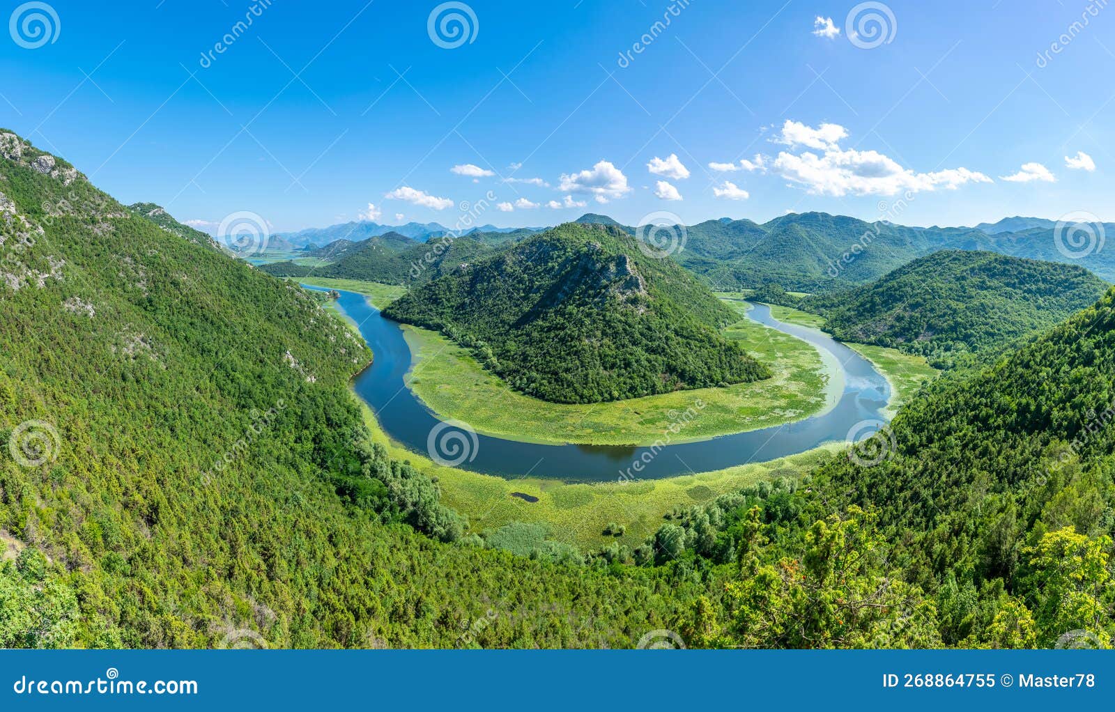The Picturesque Meandering River Flows among Mountains Stock Image ...