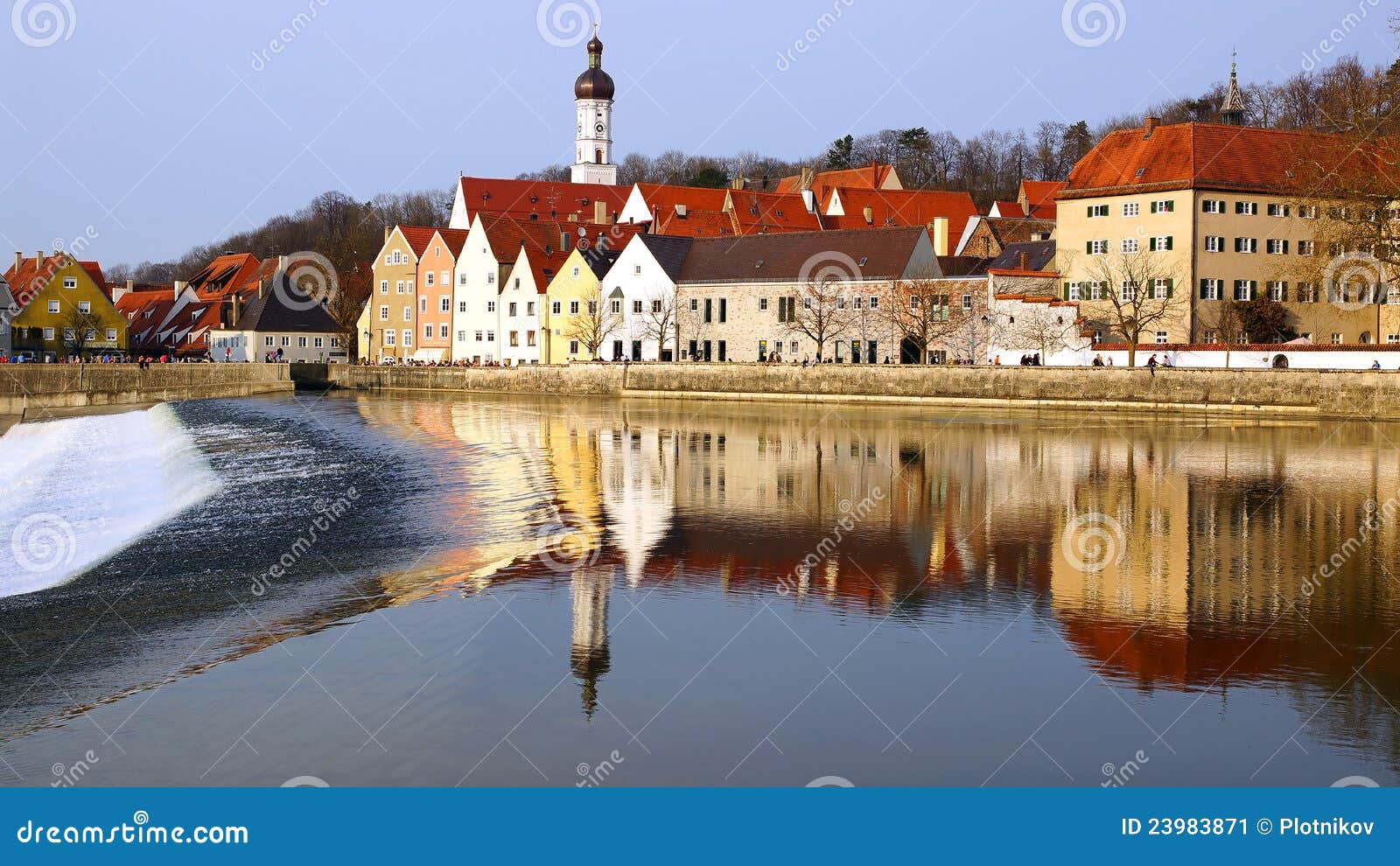 Picturesque Panorama of Landsberg am Lech. Germany Stock Image - Image ...