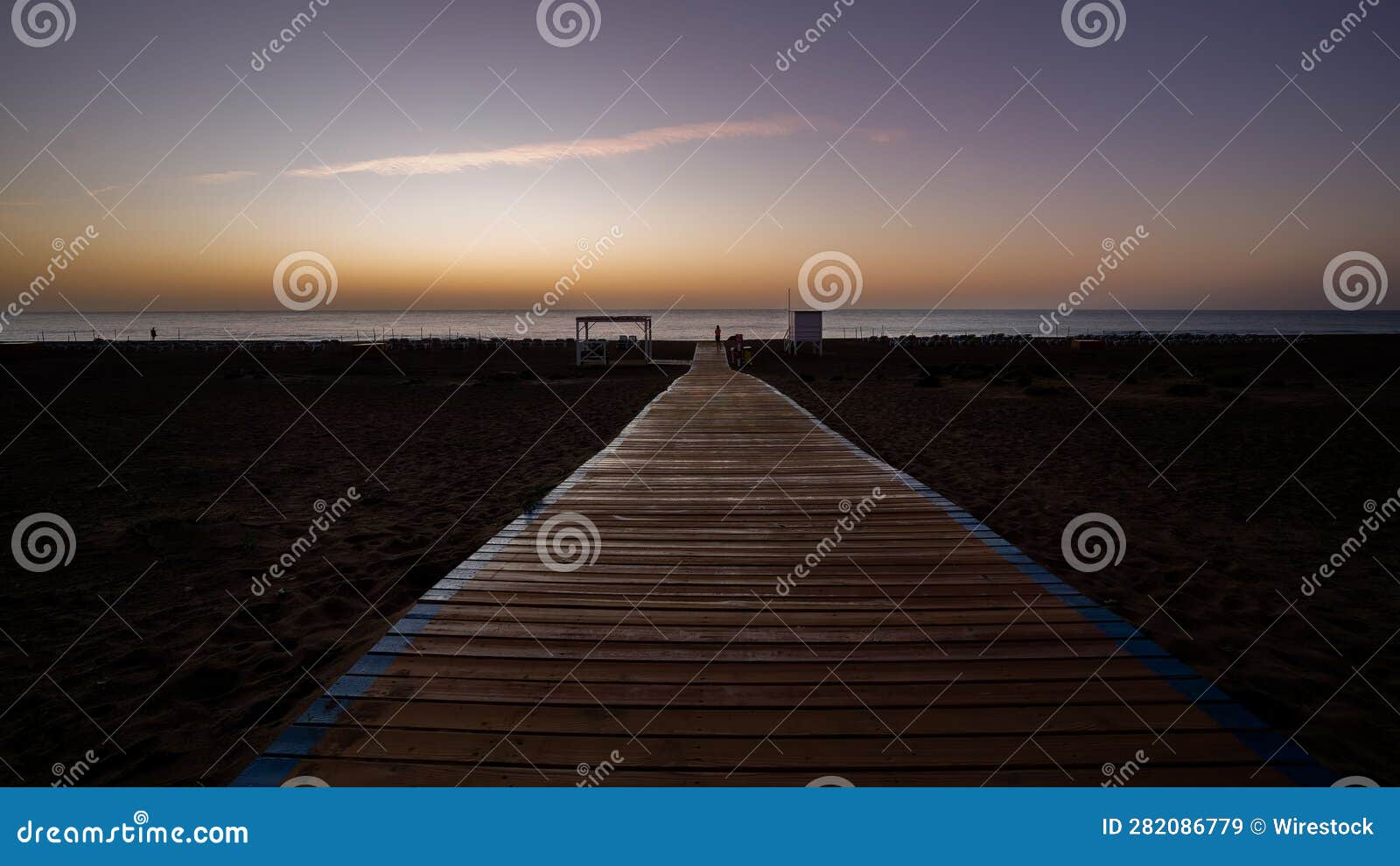 Picturesque Pathway Leading To the Ocean at Dusk Stock Image - Image of ...