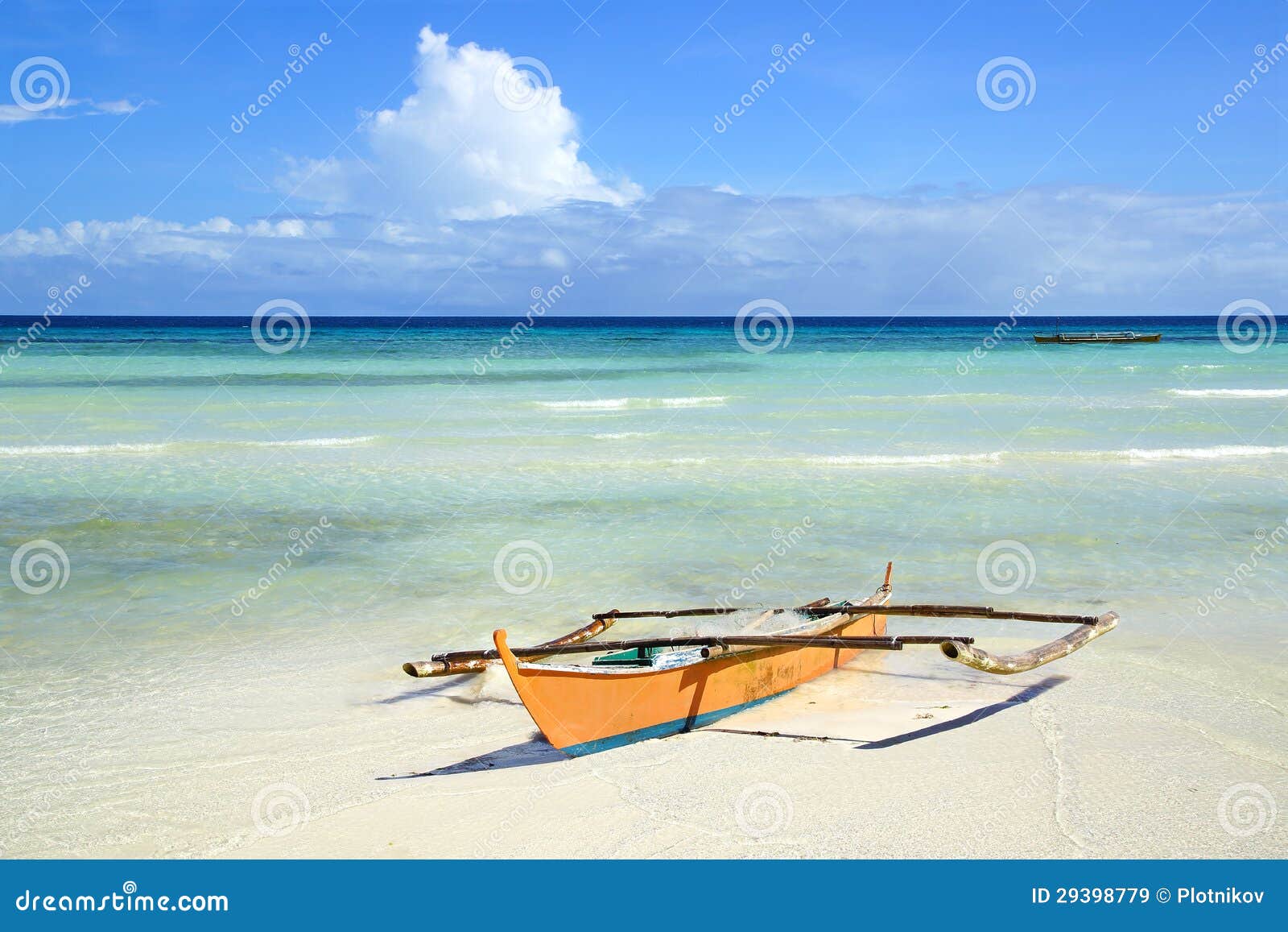 Picturesque Sea Landscape with Boat. Stock Image - Image of boat ...