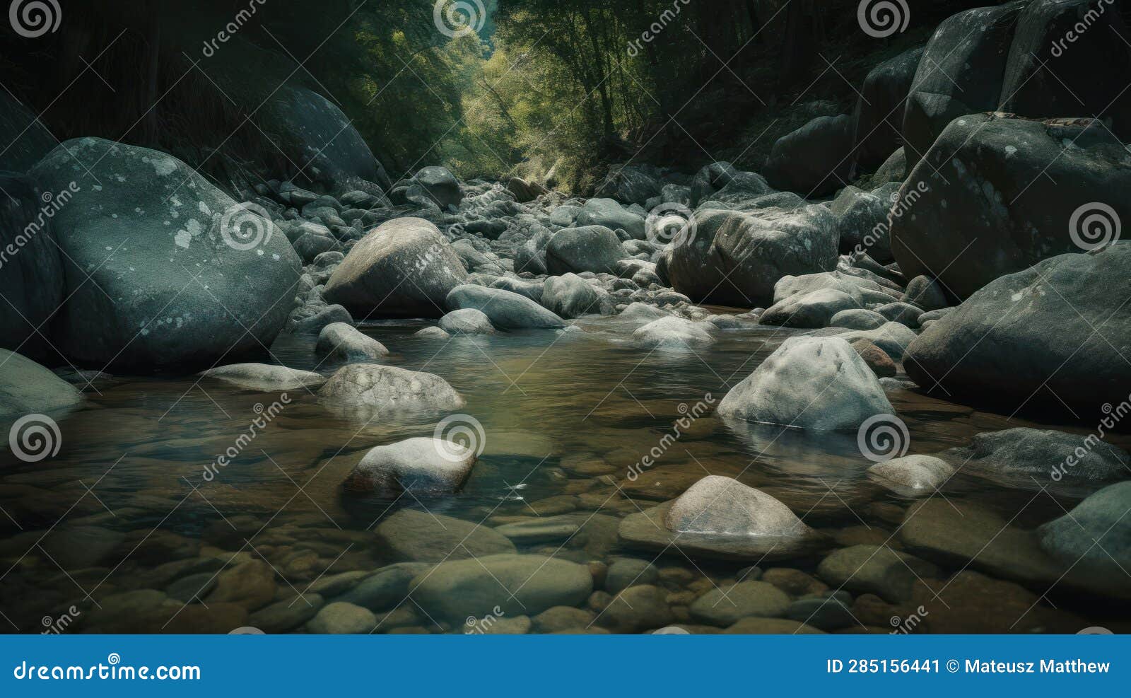Picturesque View of Beautiful Mountain Stream and Rocks Outdoors Stock ...