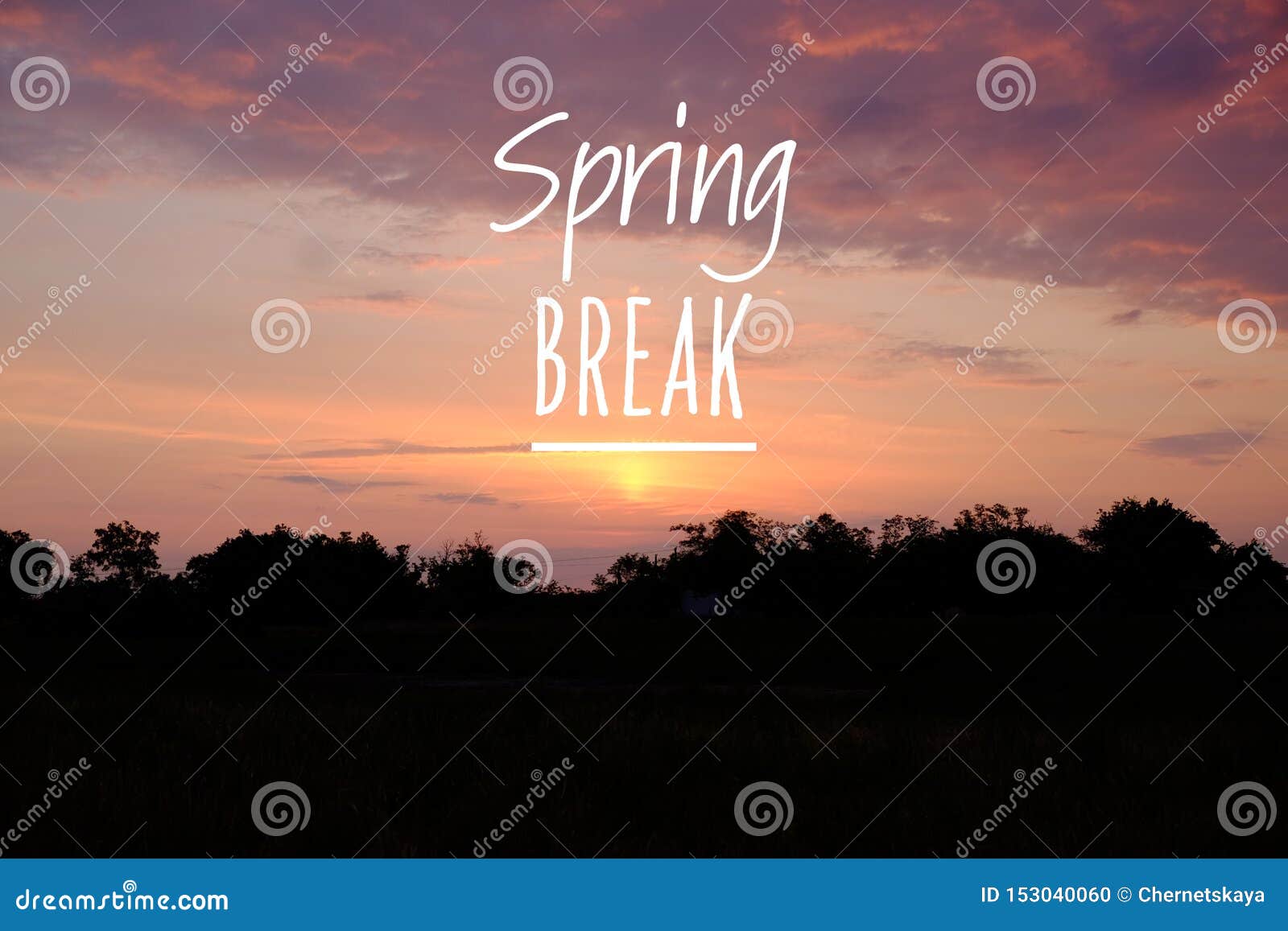Picturesque View of Beautiful Twilight Sky. SPRING BREAK Stock Photo ...