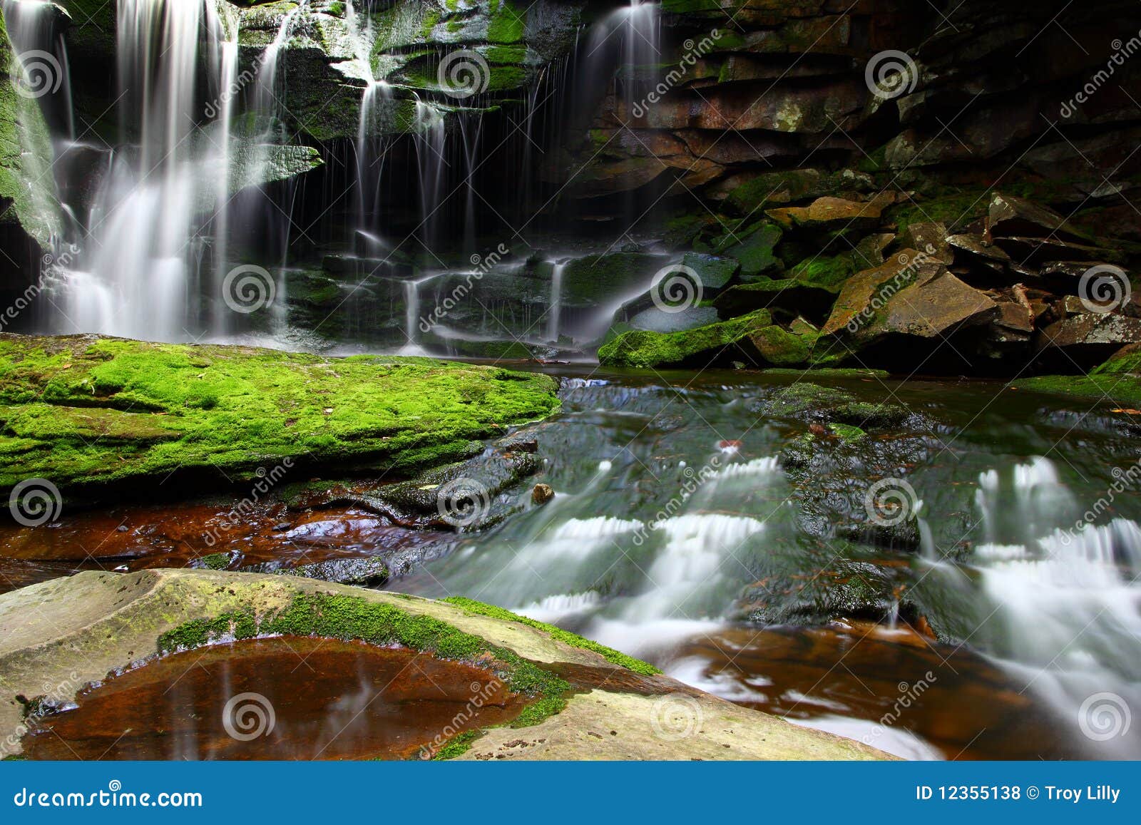 Picturesque waterfall stock photo. Image of outdoor, formations - 12355138