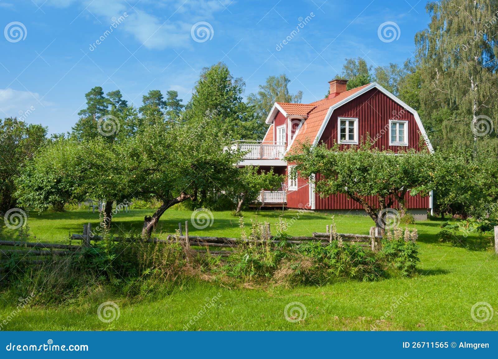 Picturesque wooden house stock image. Image of plants - 26711565