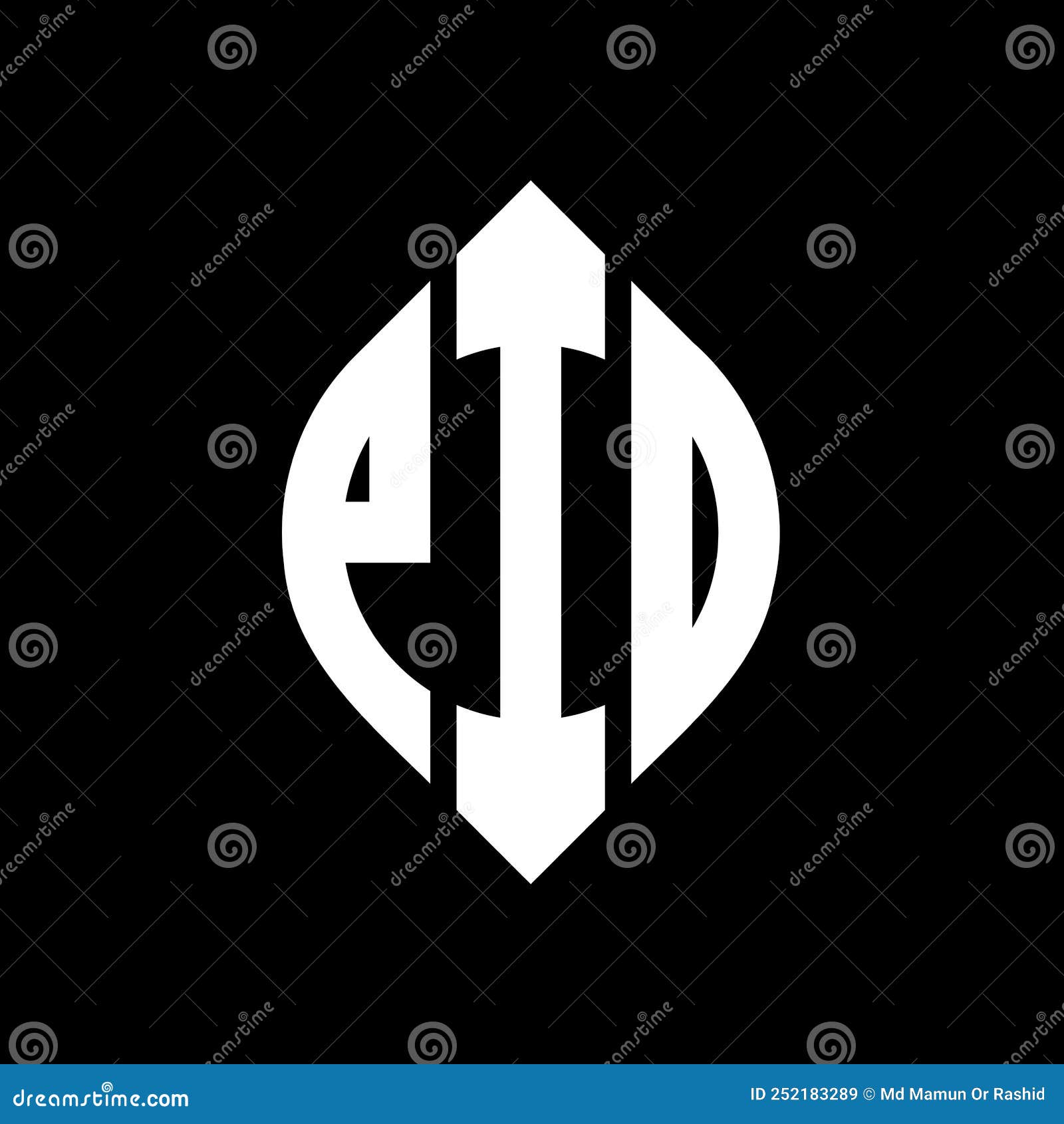 PID Circle Letter Logo Design with Circle and Ellipse Shape. PID ...