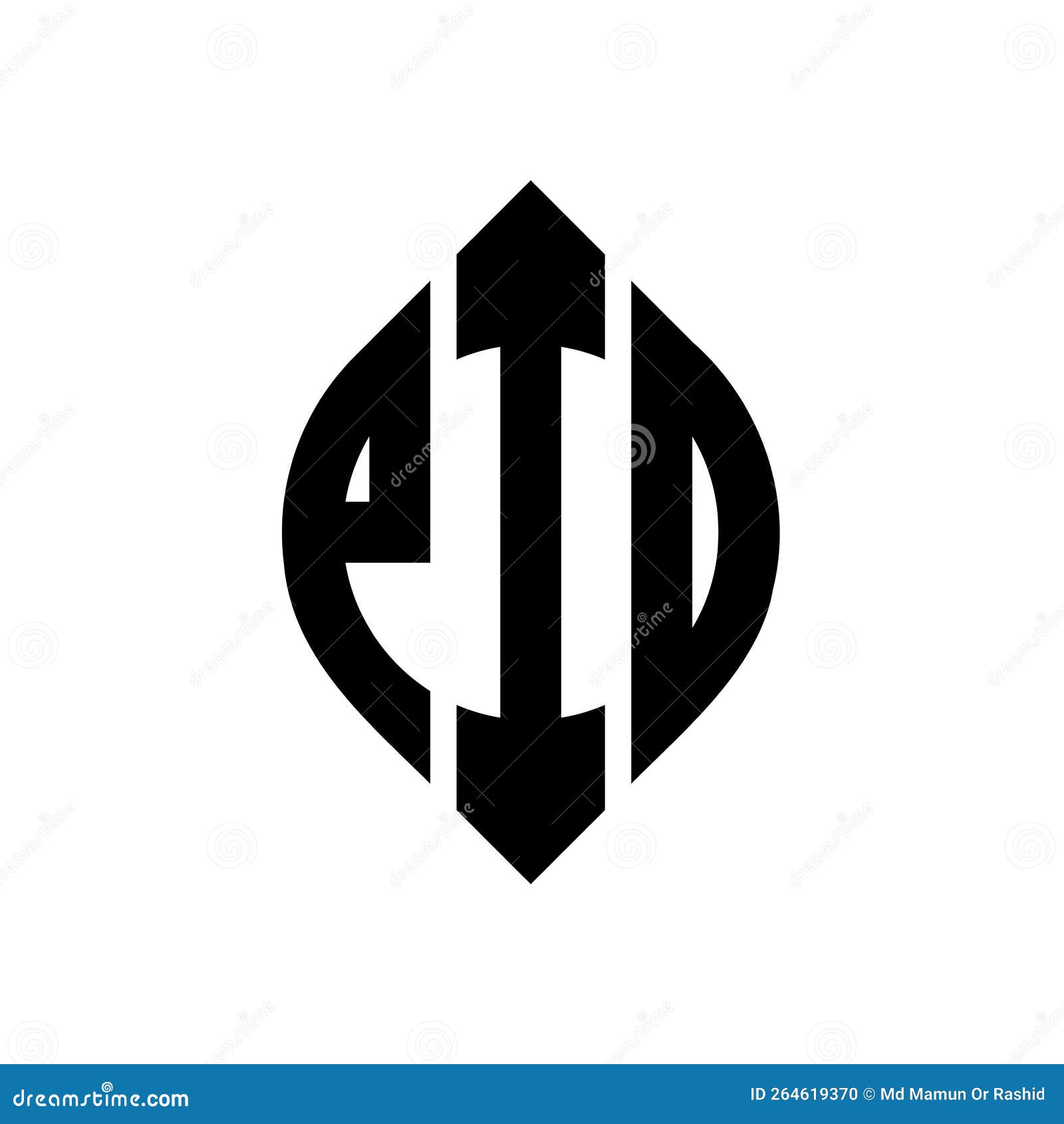 PID Circle Letter Logo Design with Circle and Ellipse Shape. PID ...