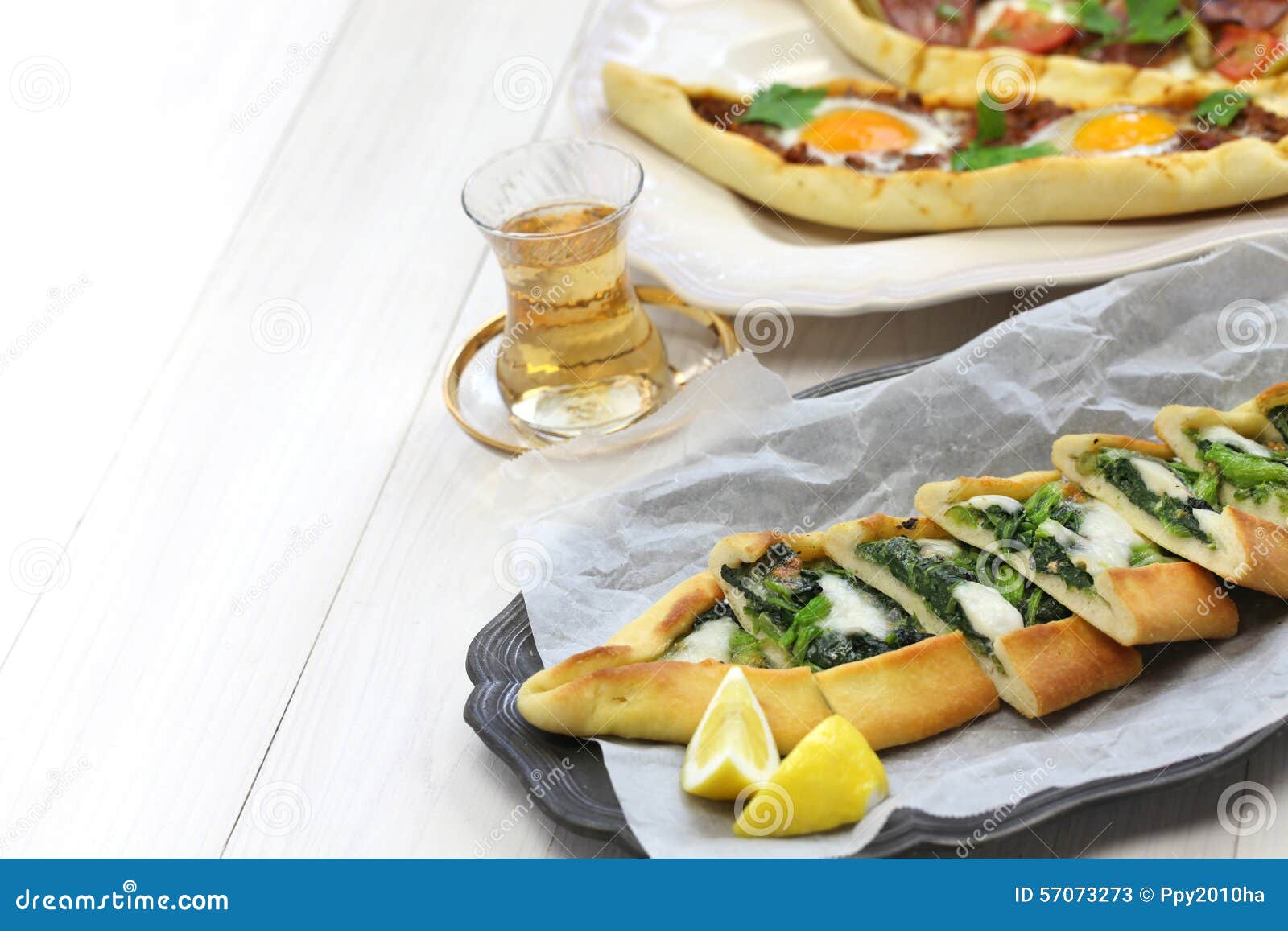 Pide, turkish pizza stock image. Image of pizza, boat - 57073273