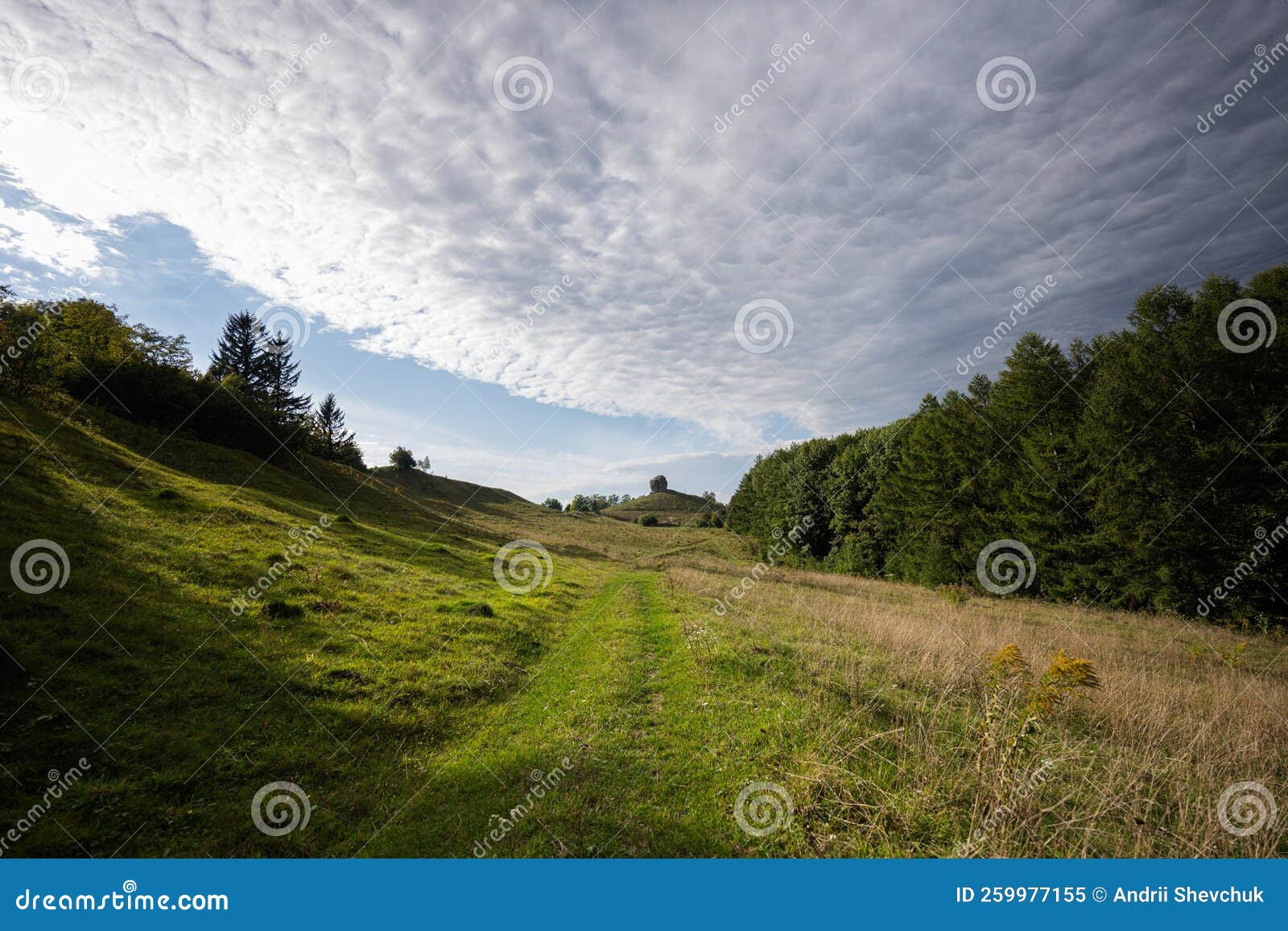 Pidkamin Inselberg Stone on Hill Landscape. Ukraine Stock Image - Image ...
