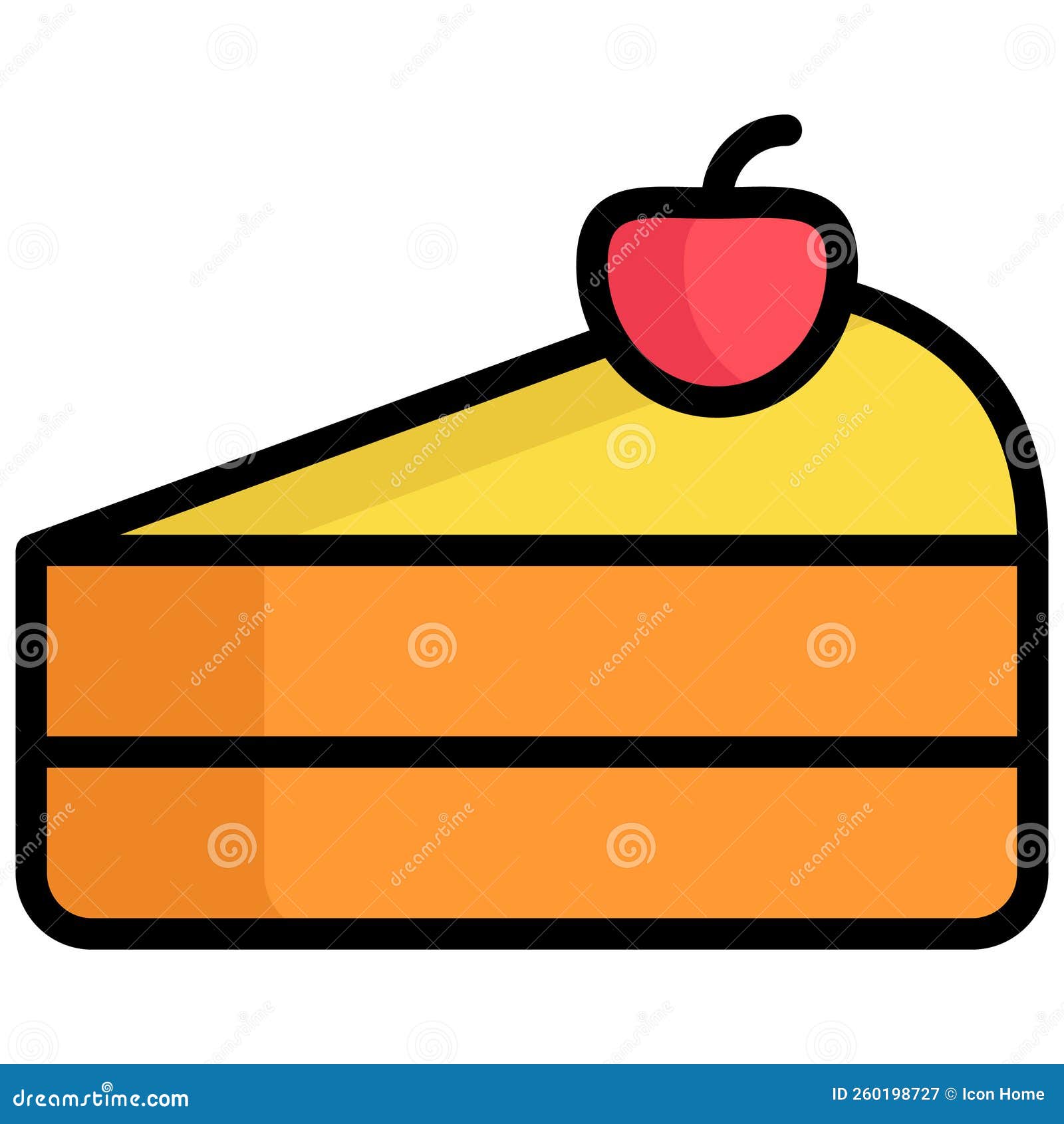 Pie Cake Vector Outline Colored Icon. Modern Colored Outline Symbols ...