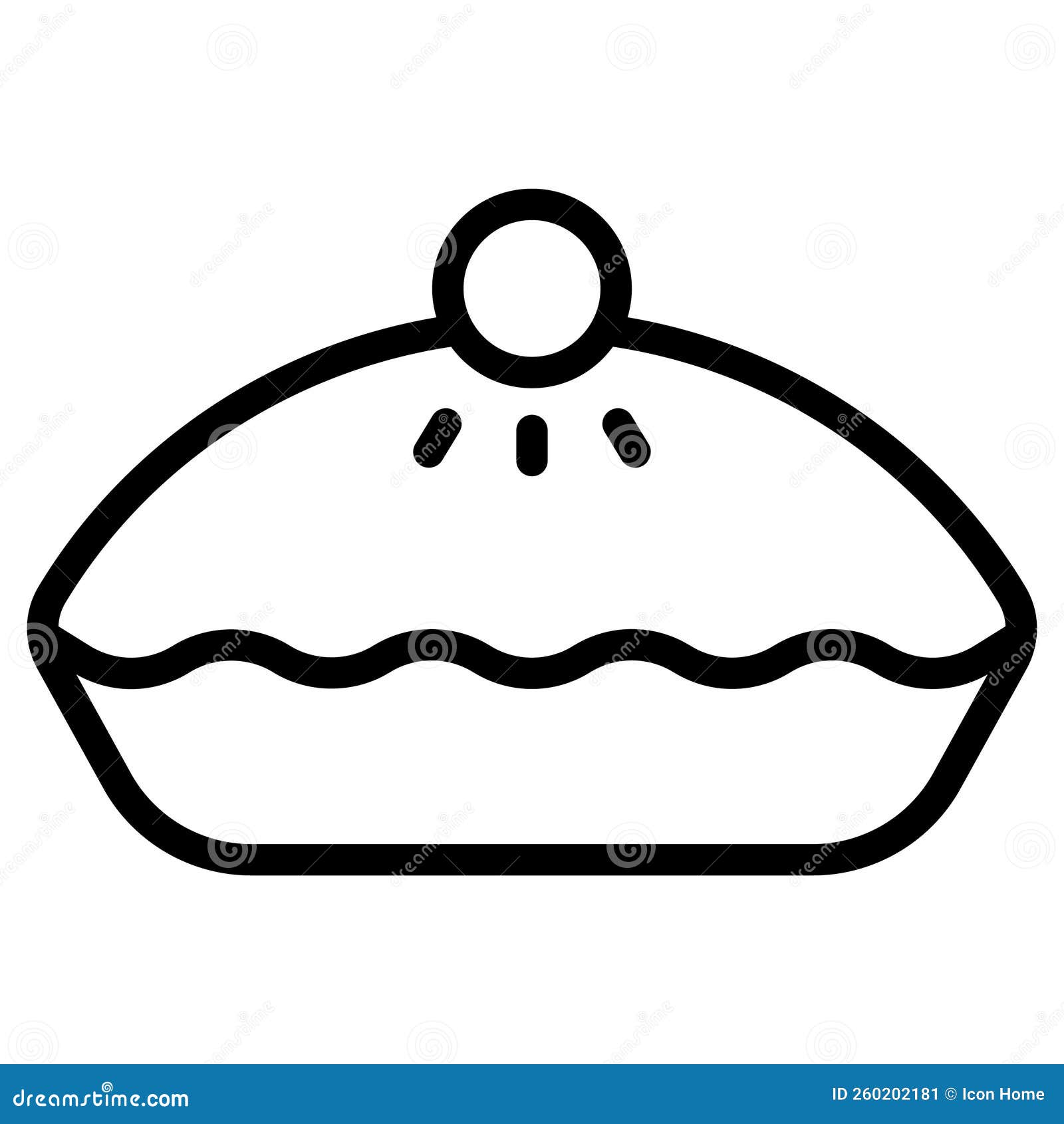 Pie Cake Vector Outline Icon. Modern Thin Line Symbols. Collection of ...