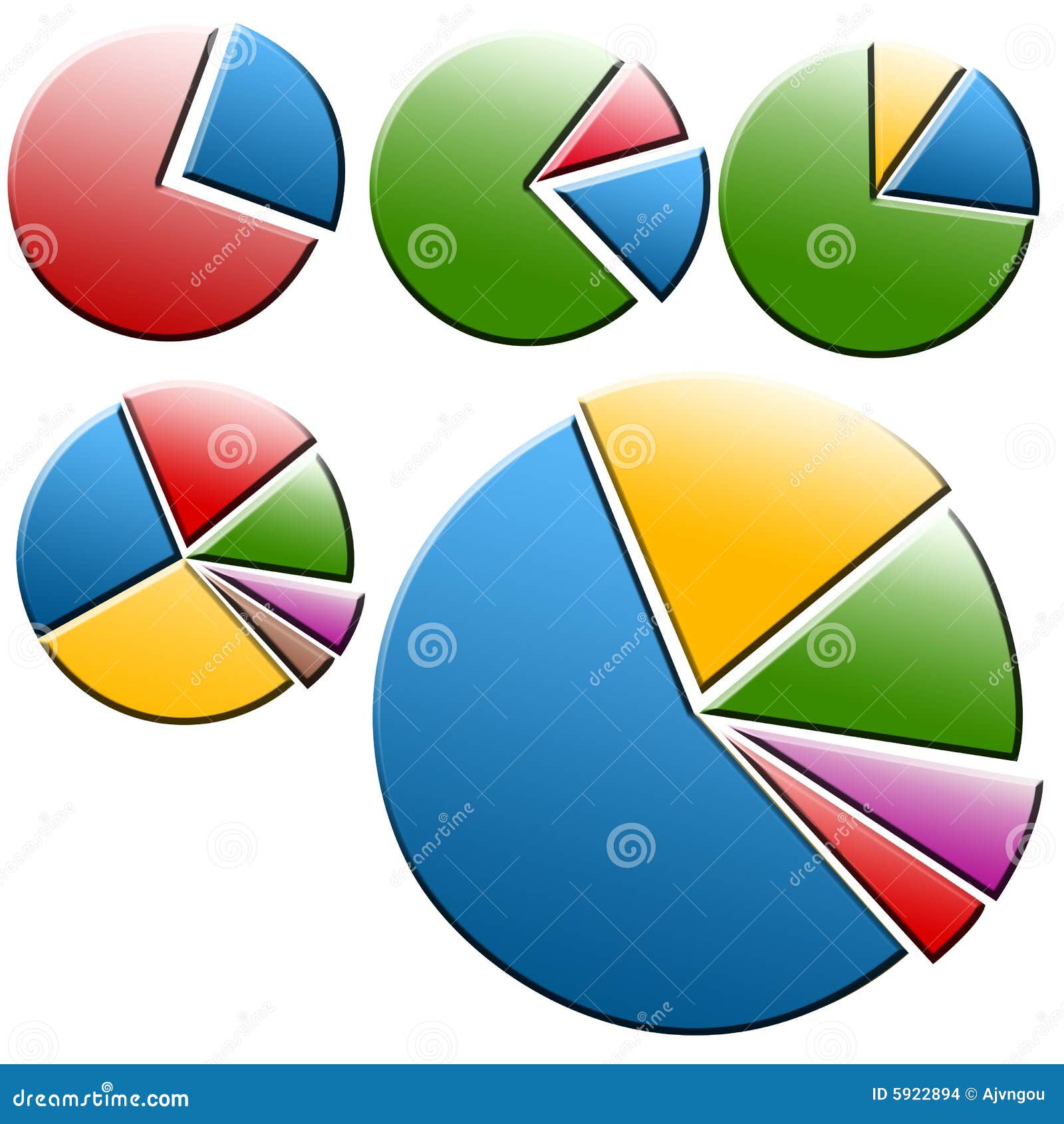 Set Of Different Pie Chart Royalty-Free Stock Image | CartoonDealer.com ...