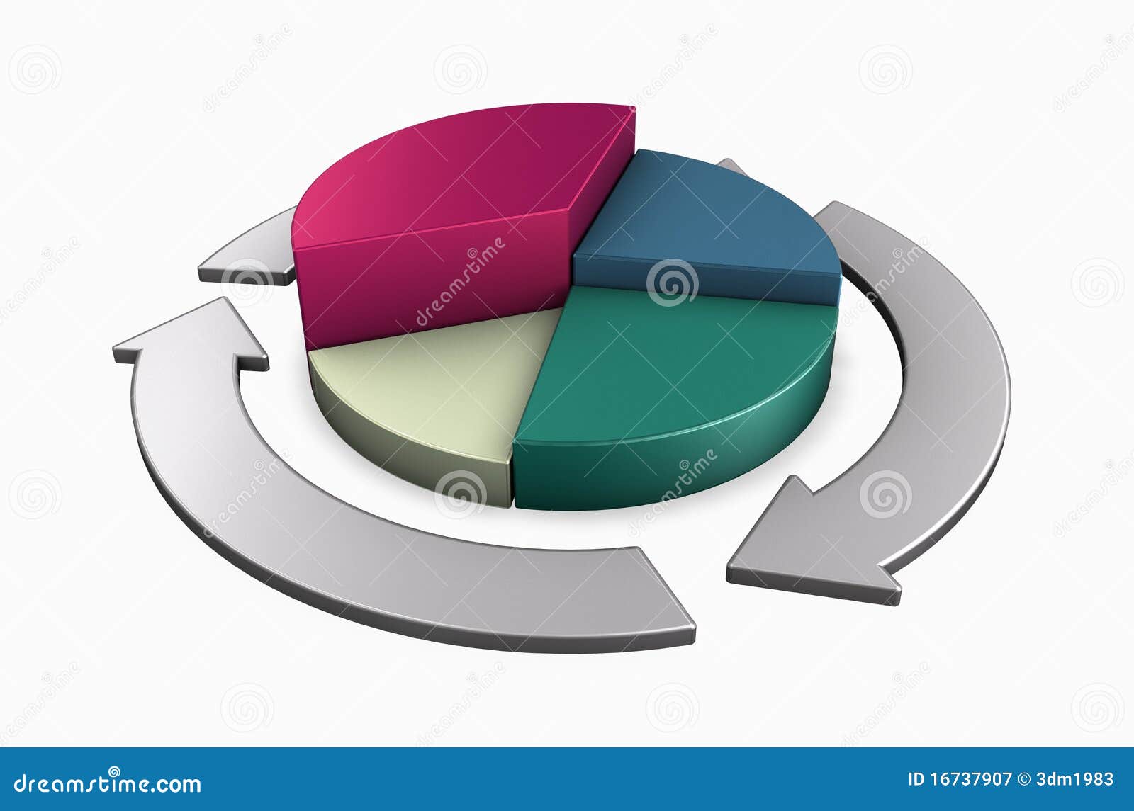 Pie chart with arrows stock illustration. Illustration of company ...
