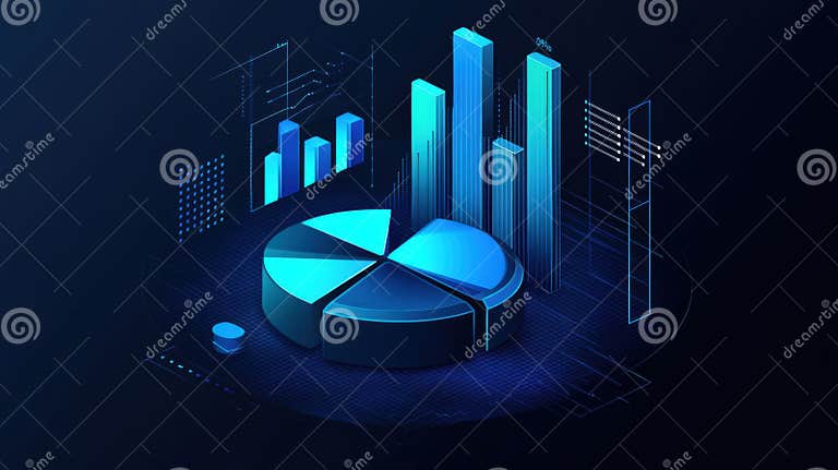A Pie Chart with a Bar Graph on Top of it, AI Stock Photo - Image of ...