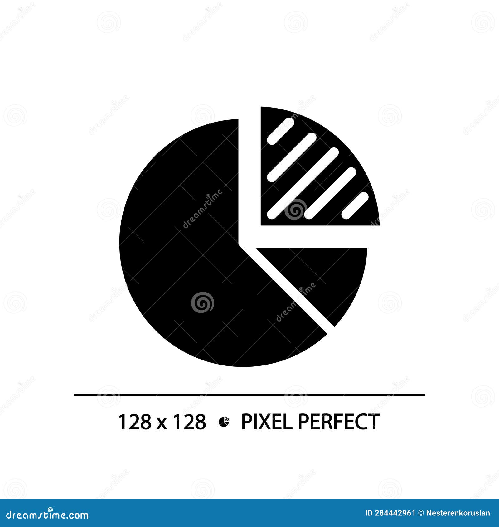 Pie chart black glyph icon stock vector. Illustration of infographic ...