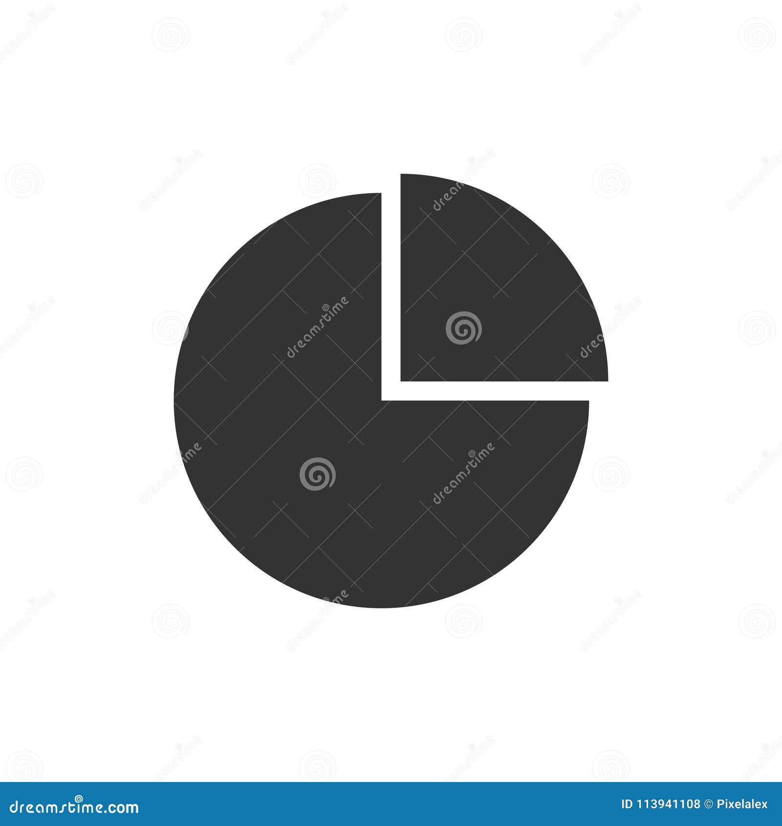 Pie chart black icon stock vector. Illustration of economy - 113941108