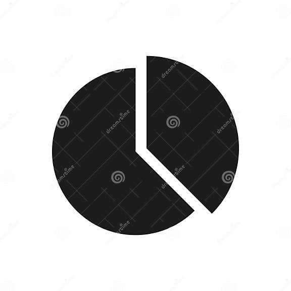 Pie Chart Black Vector Icon on White Background Stock Vector ...