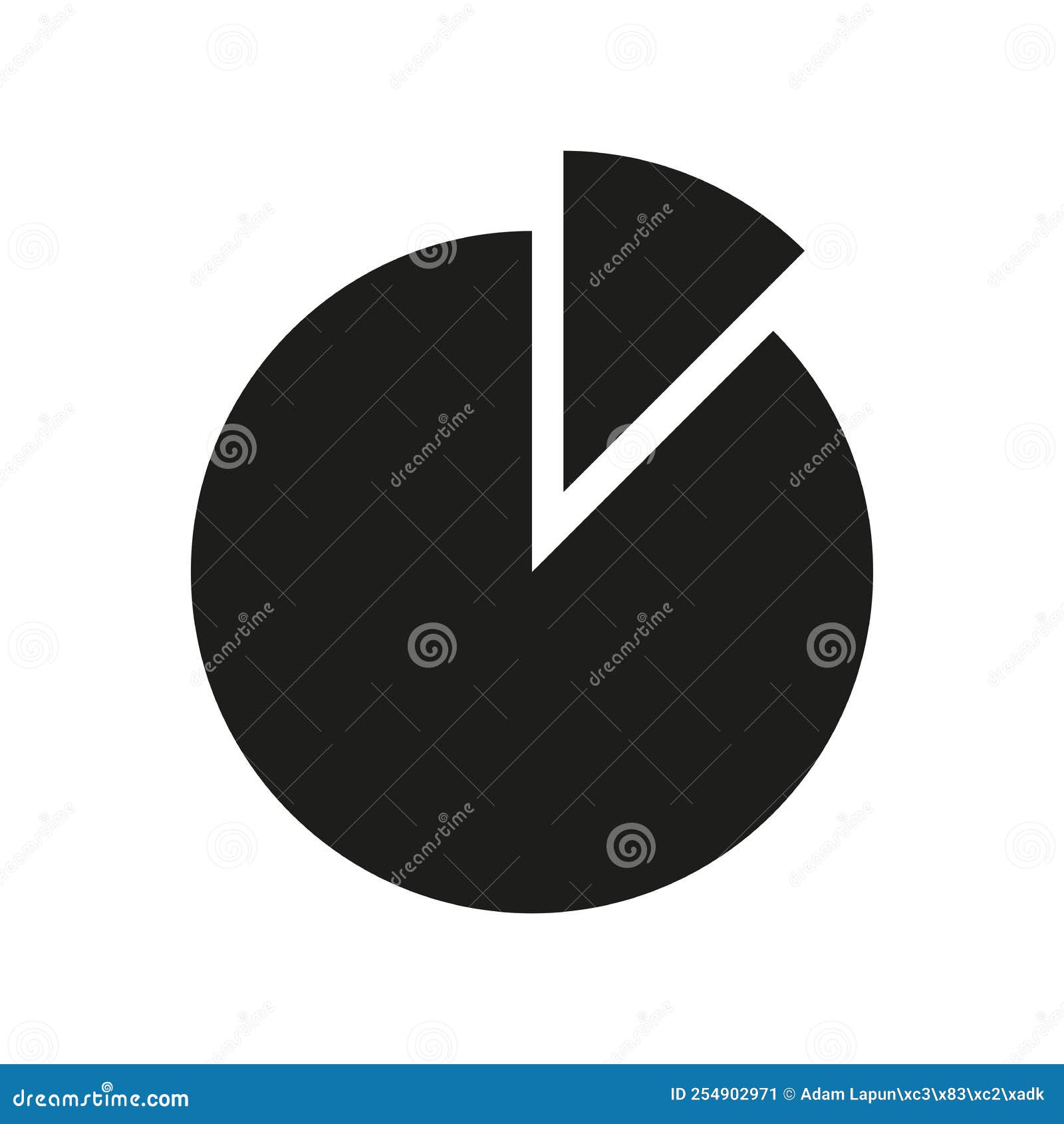 Pie Chart Black Vector Icon on White Background Stock Vector ...