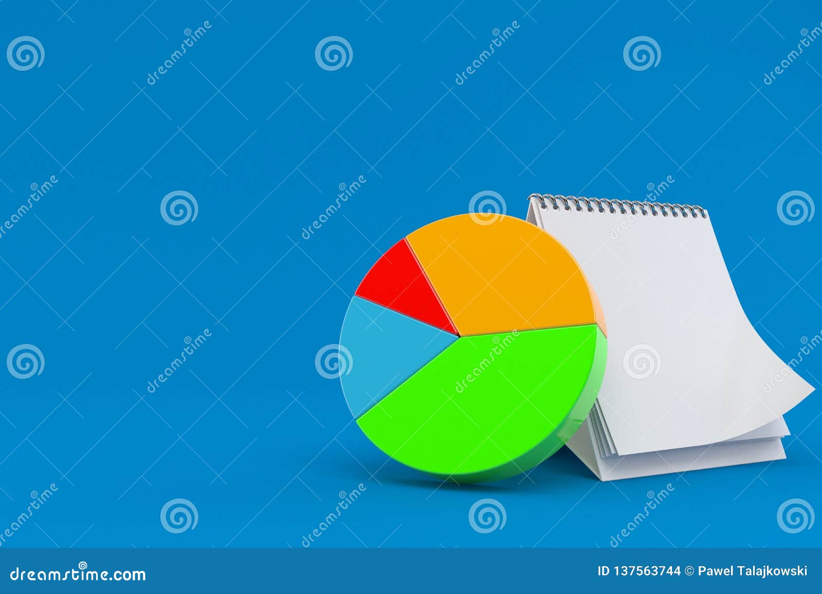 Pie Chart with Blank Calendar Stock Illustration - Illustration of ...