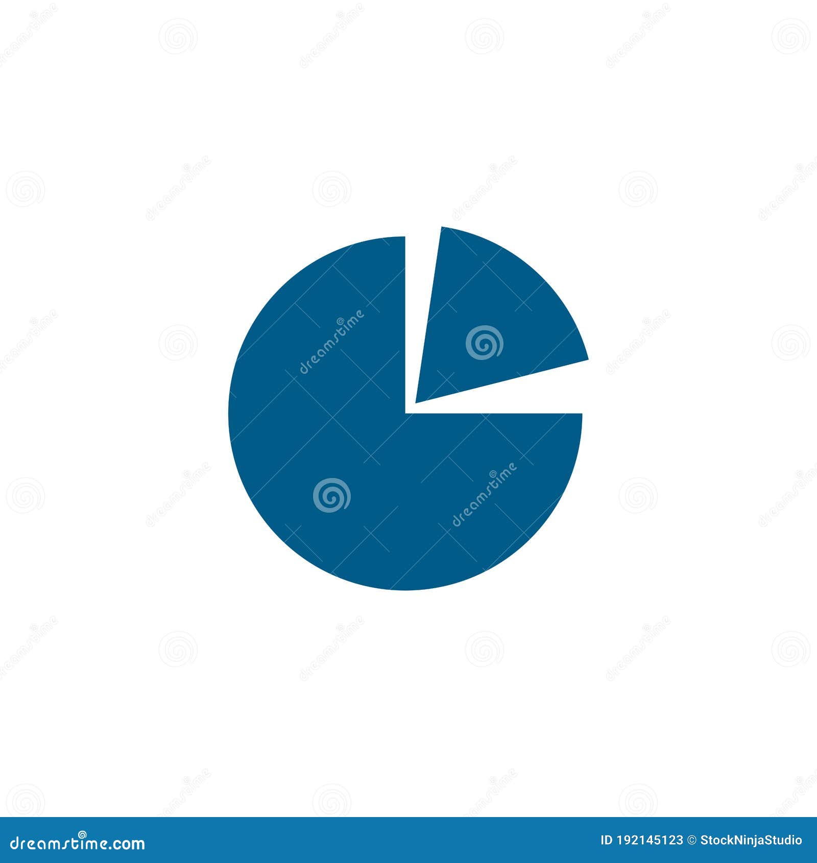 Pie Chart Blue Icon on White Background. Blue Flat Style Vector ...