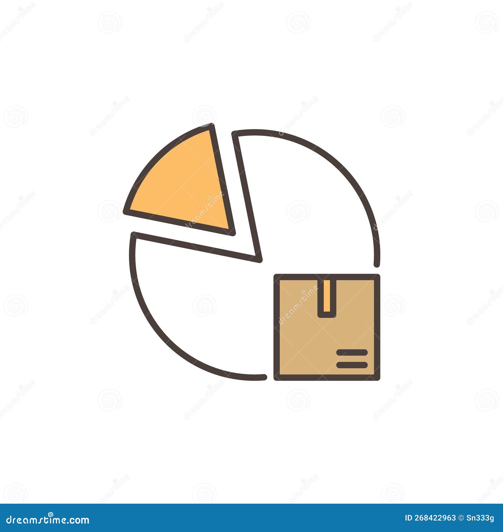 Pie Chart and Box Vector Inventory Control Concept Colored Icon Stock ...