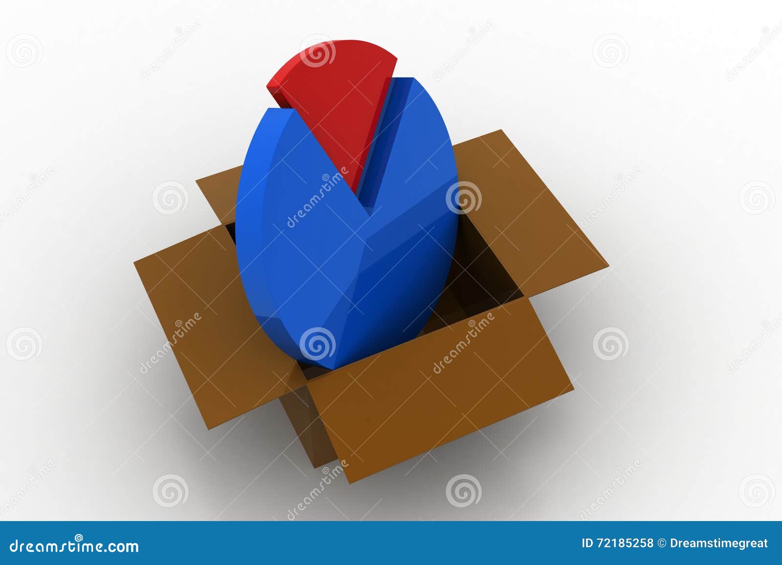 Pie chart in the box stock illustration. Illustration of banking - 72185258