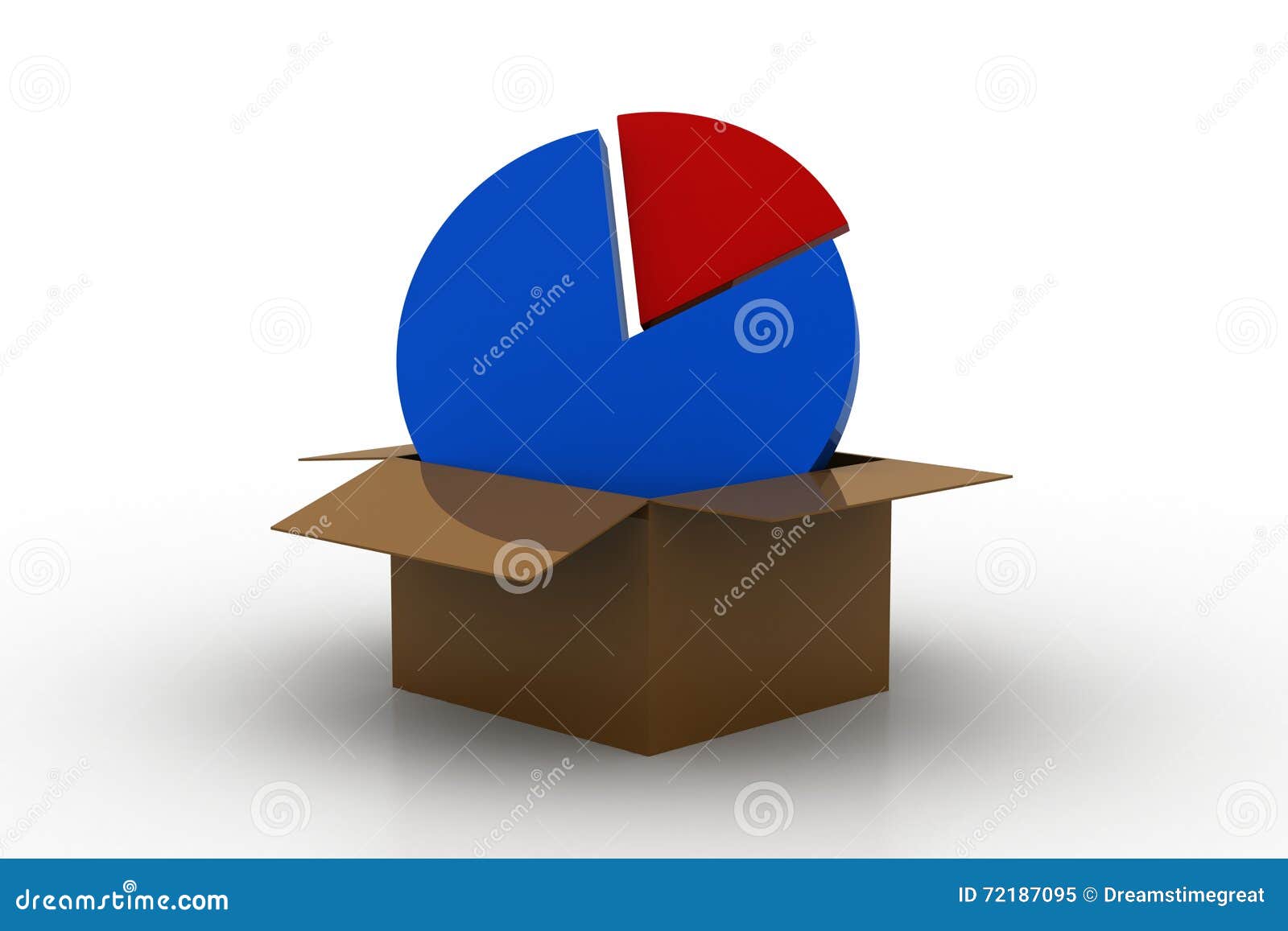 Pie chart in the box stock illustration. Illustration of sales - 72187095