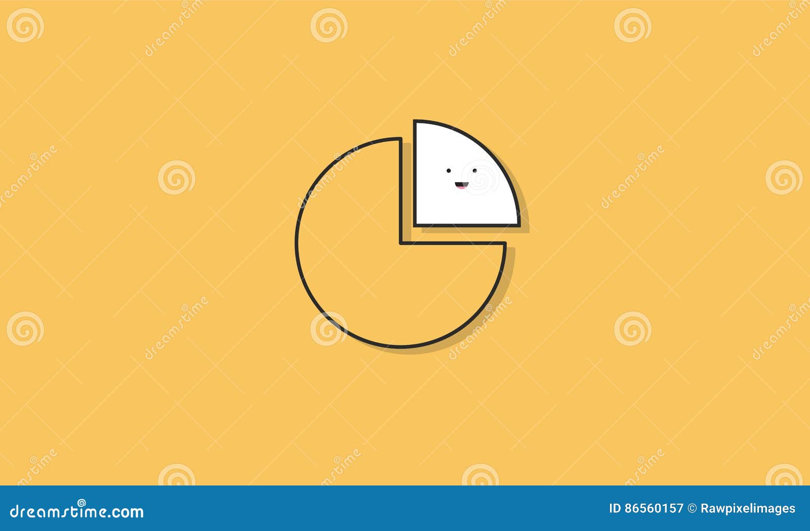 Pie Chart Cartoon Character Vector Icon Concept Stock Vector ...