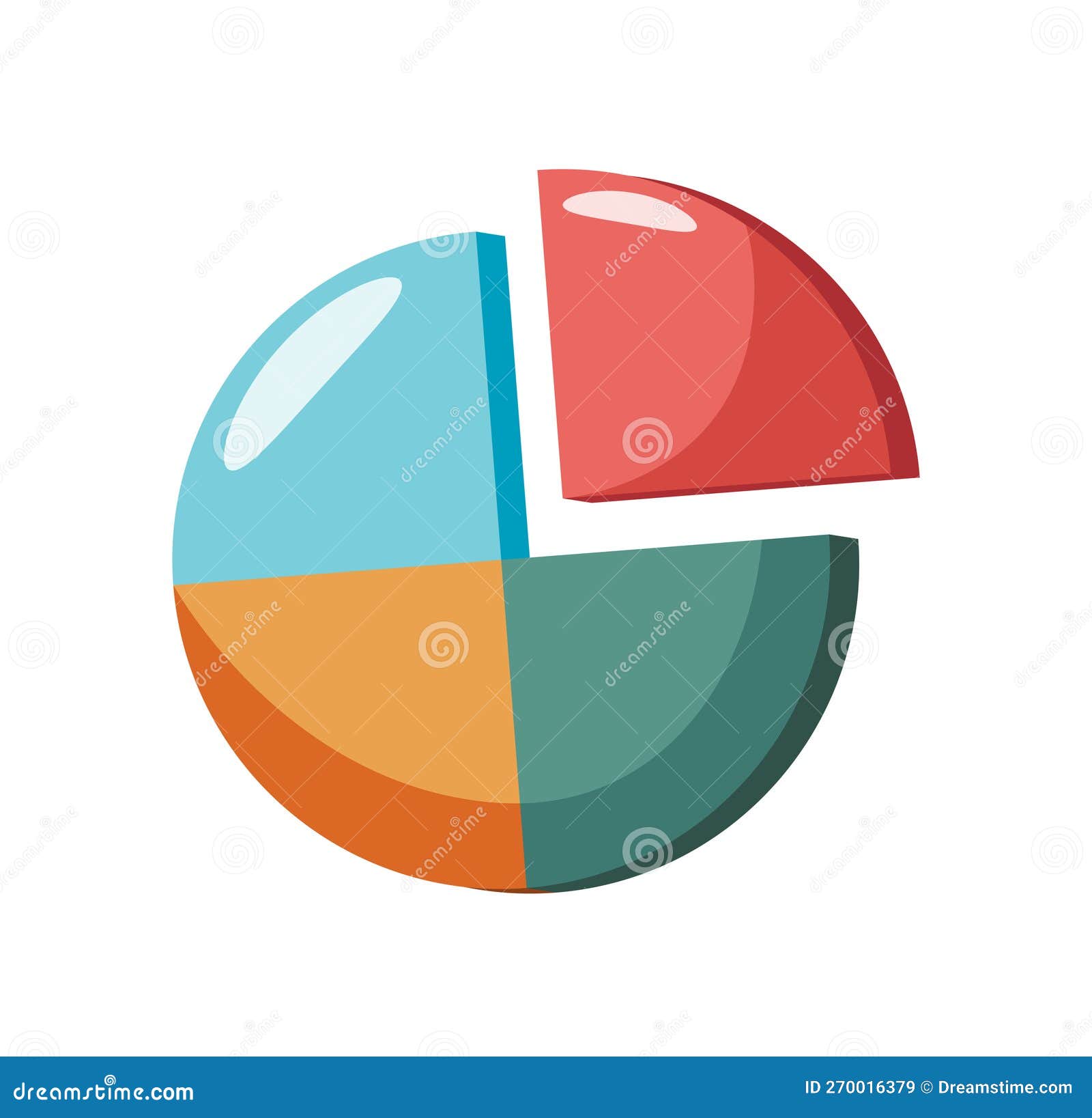 Pie Chart Cartoon Icon Vector Illustration Stock Vector - Illustration ...