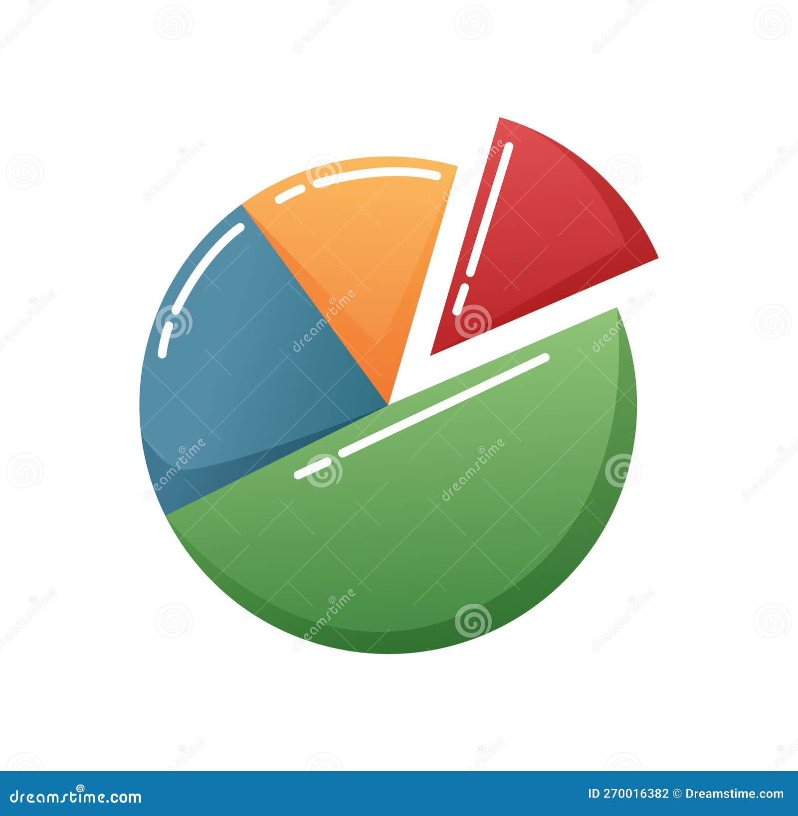 Pie Chart Cartoon Icon Vector Illustration Stock Vector - Illustration ...