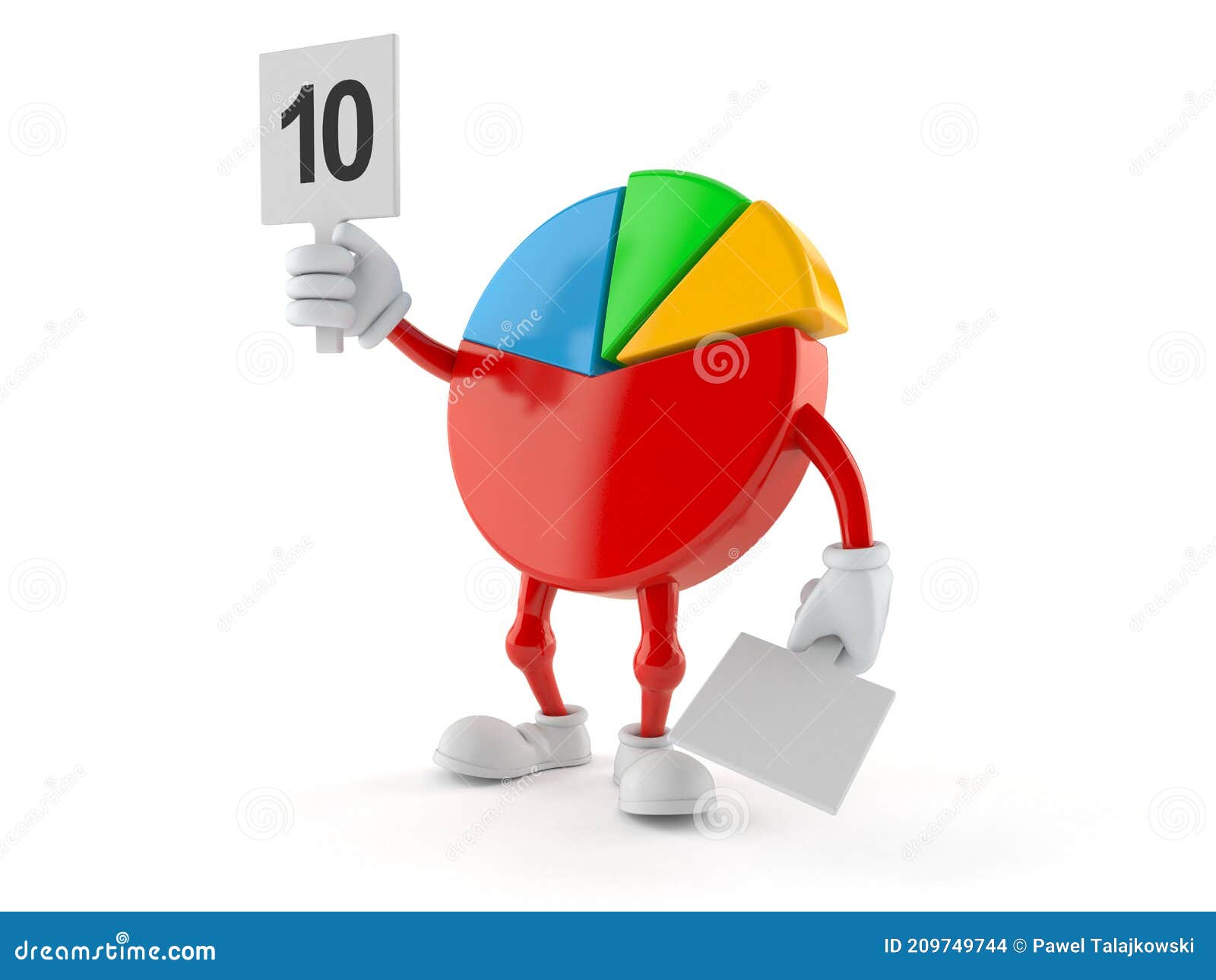 Pie Chart Character with Rating Number Stock Illustration ...