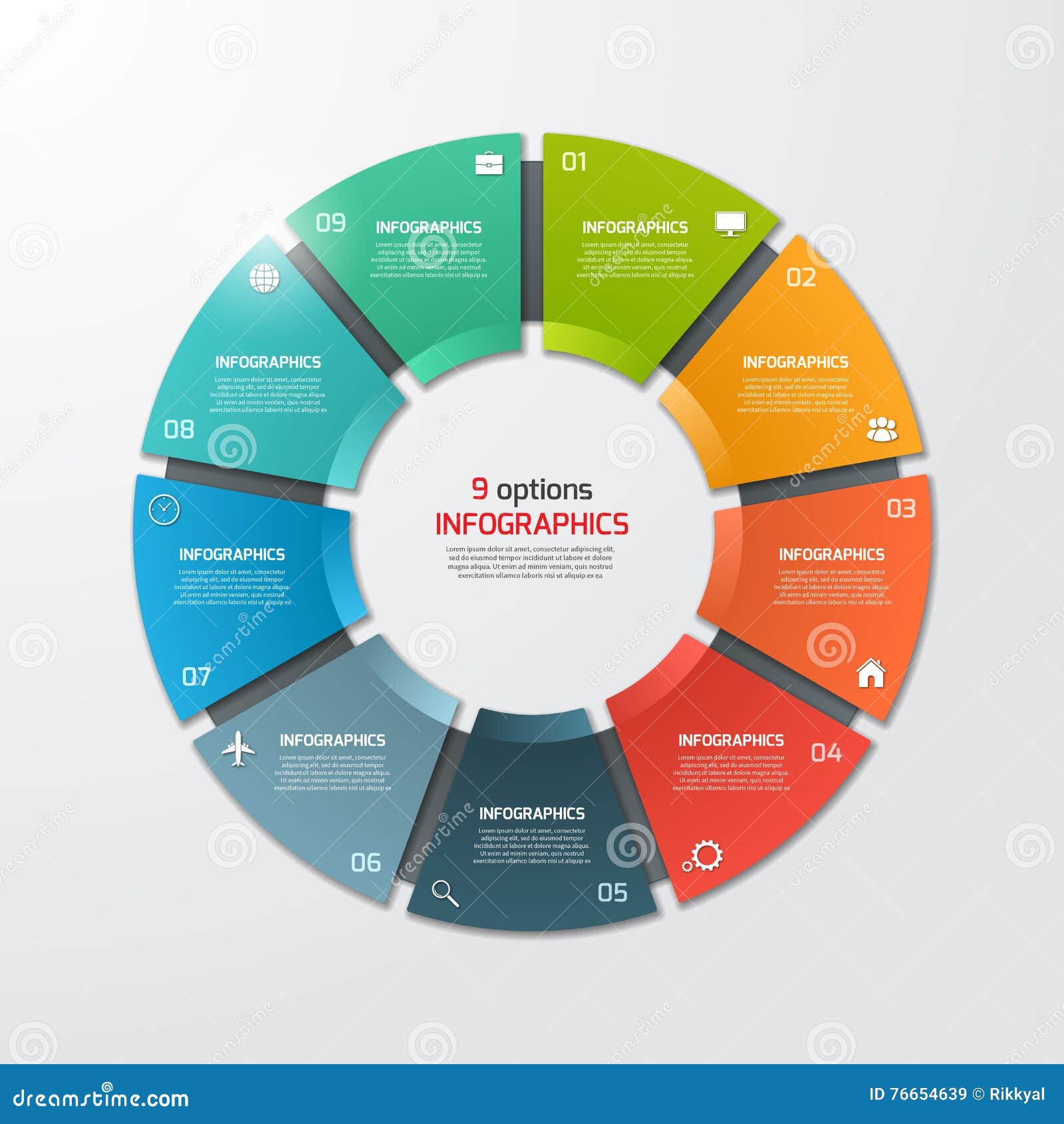 Circle Infographic. 8 Steps Round Flow Chart. Vector Illustration ...