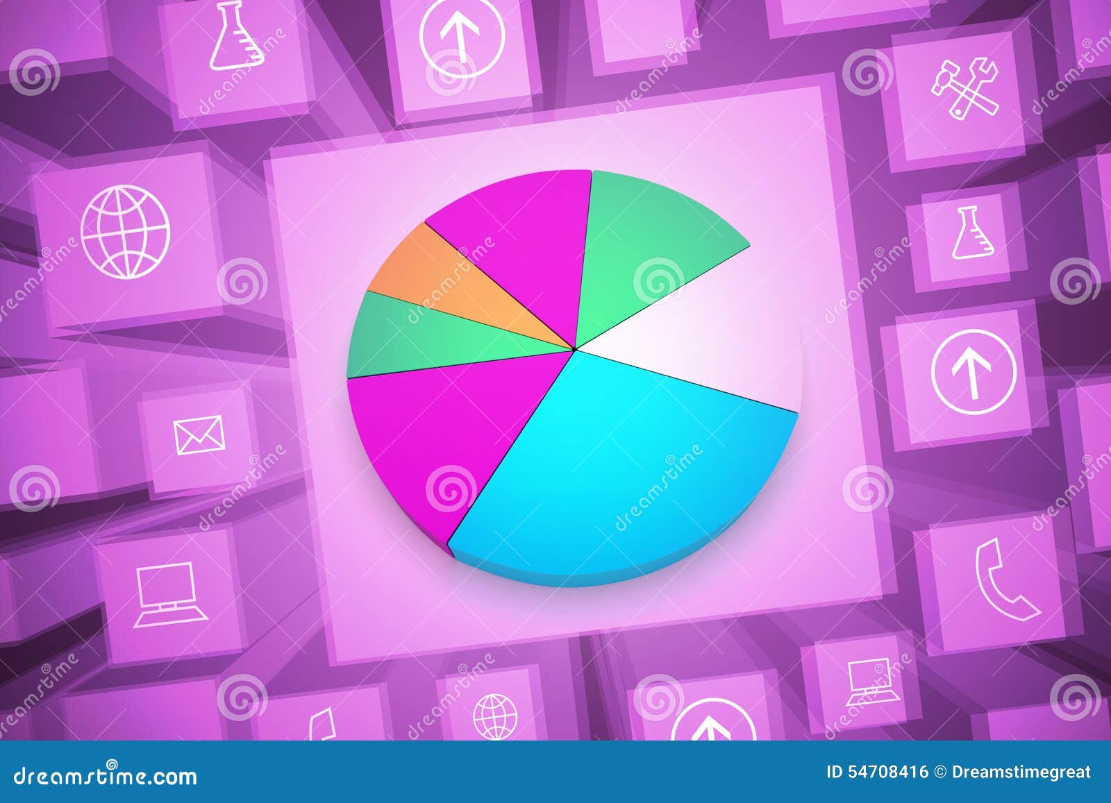 Pie chart stock illustration. Illustration of analyzing - 54708416