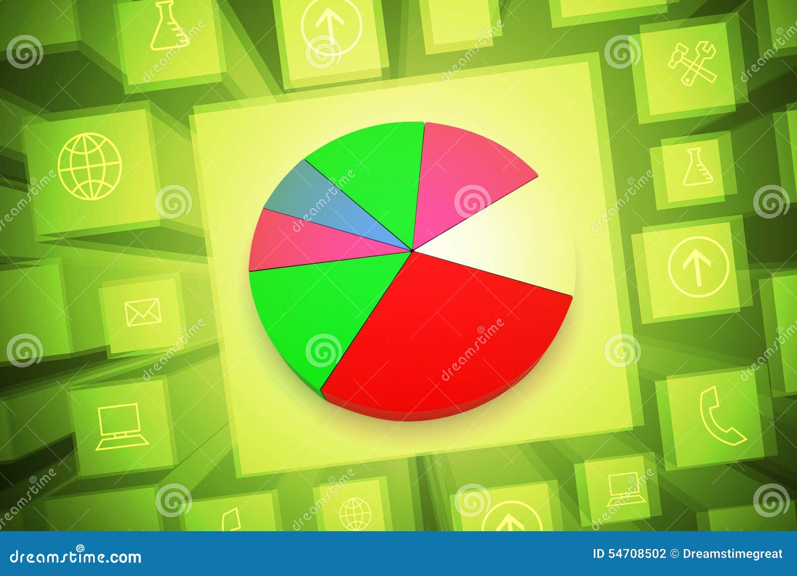 Pie chart stock illustration. Illustration of computer - 54708502