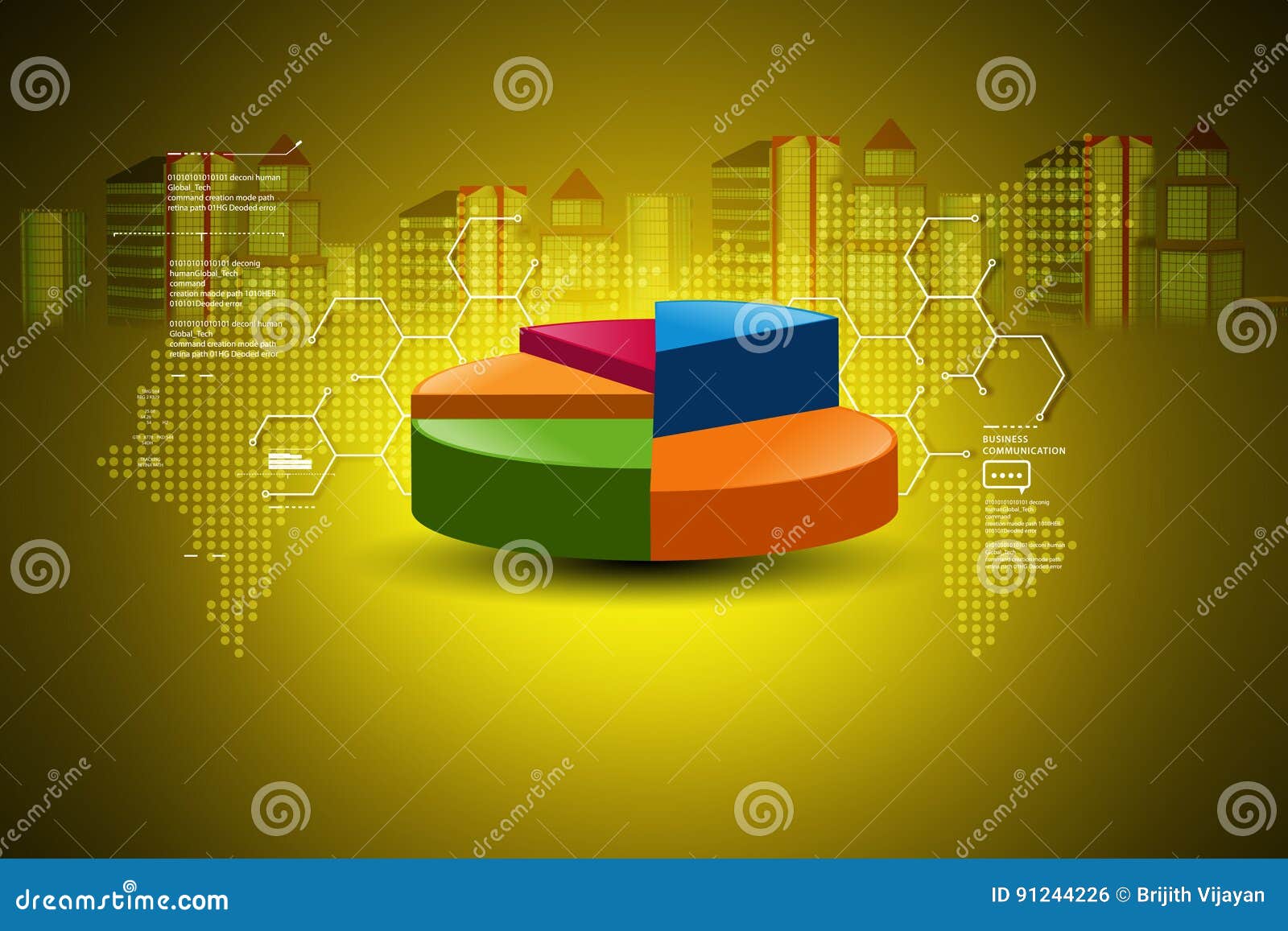 Pie chart stock illustration. Illustration of icon, object - 91244226
