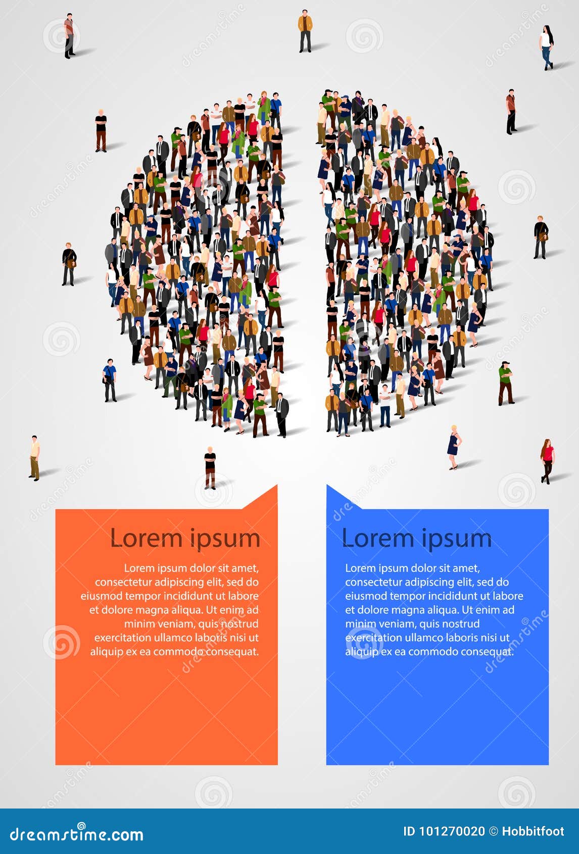 Pie Chart Composed of People Divided in Half. Statistics and ...
