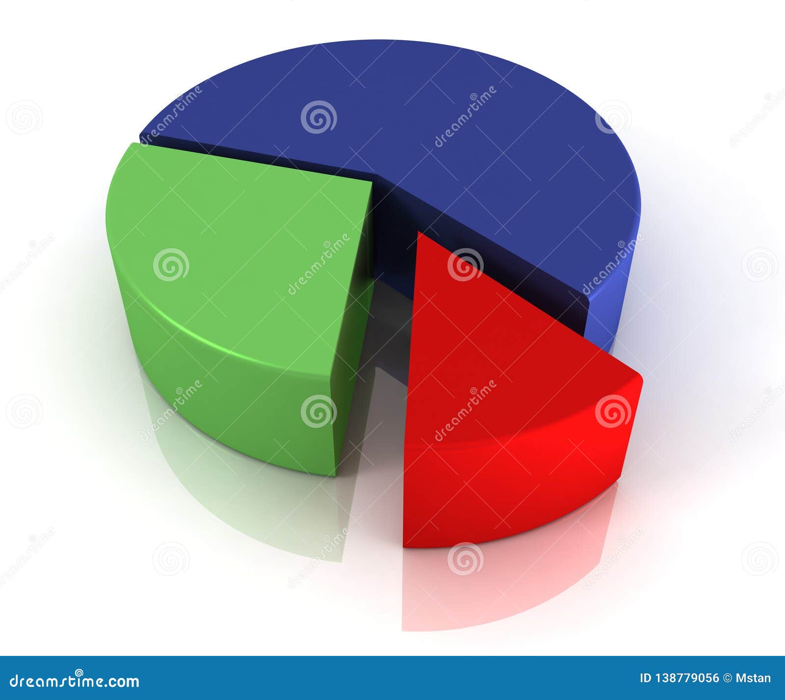Pie Chart Concept 3d Illustration Stock Illustration - Illustration of ...