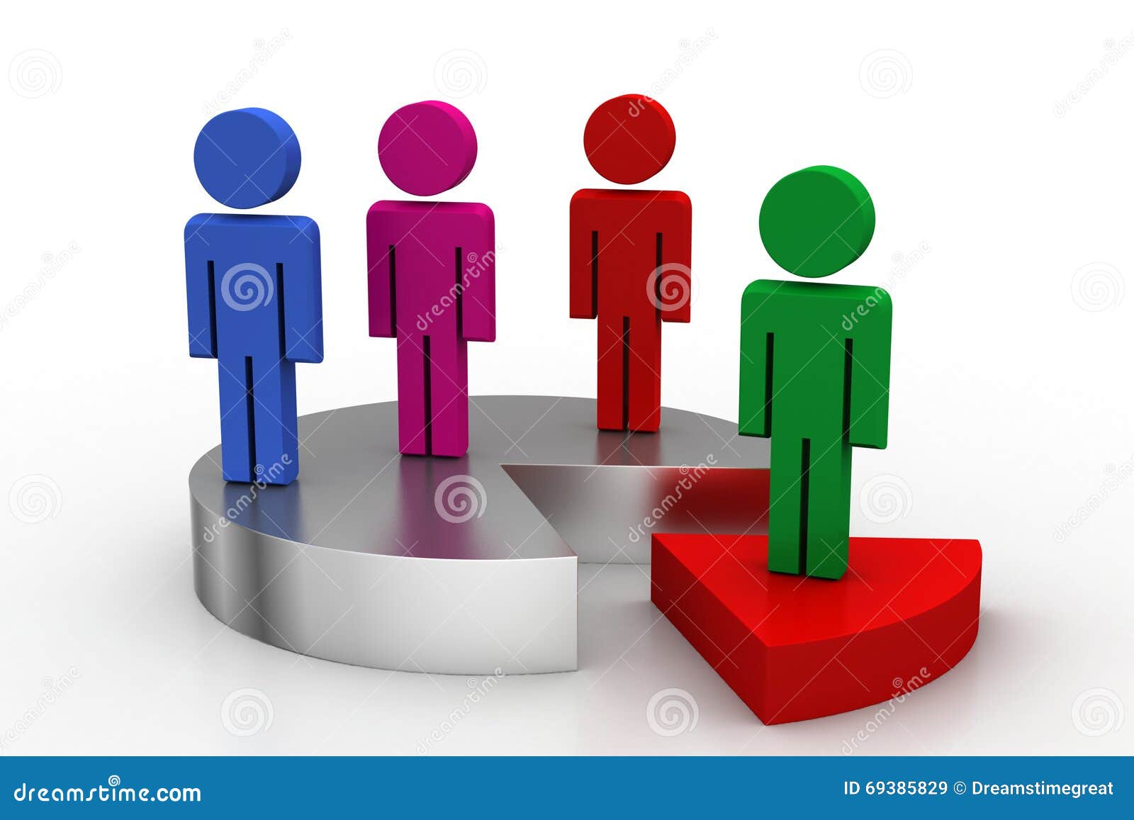 Pie chart and 3d people stock illustration. Illustration of isometric ...
