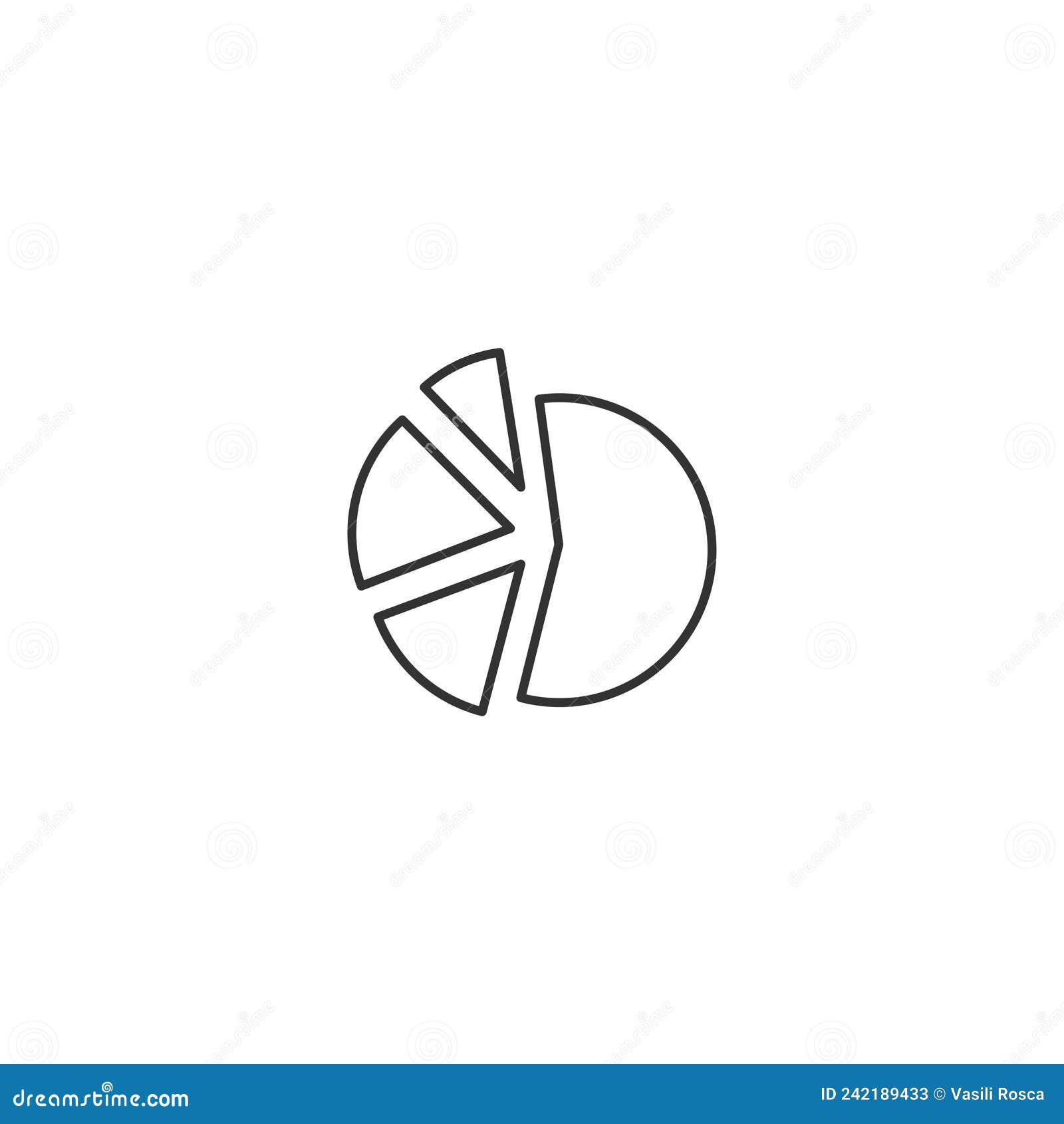Pie Chart Data Diagram Line Icon. Circle Slice Statistics Graph Stock ...